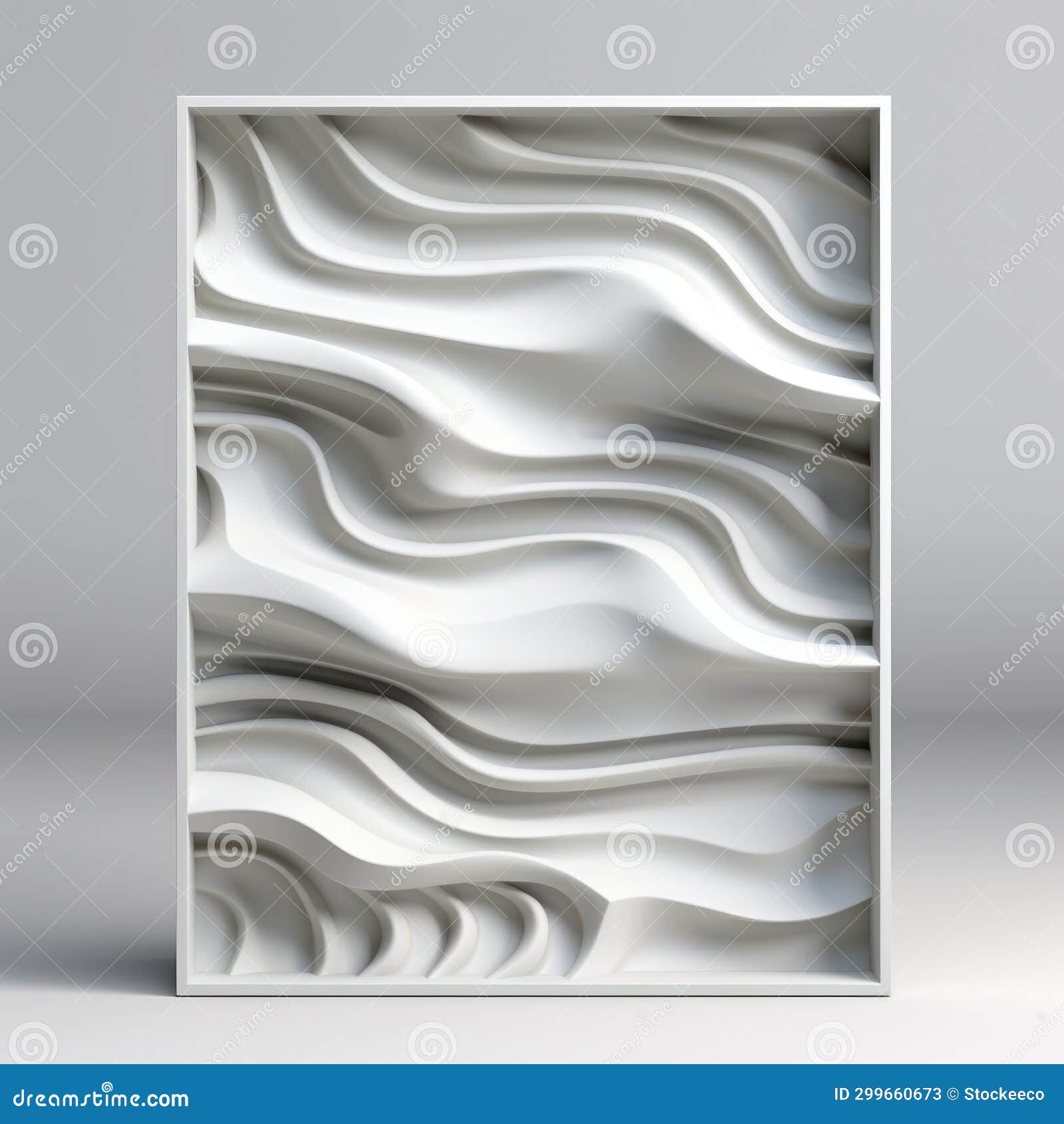 White Three Dimensional Wall Display with Layered Organic Forms Stock ...