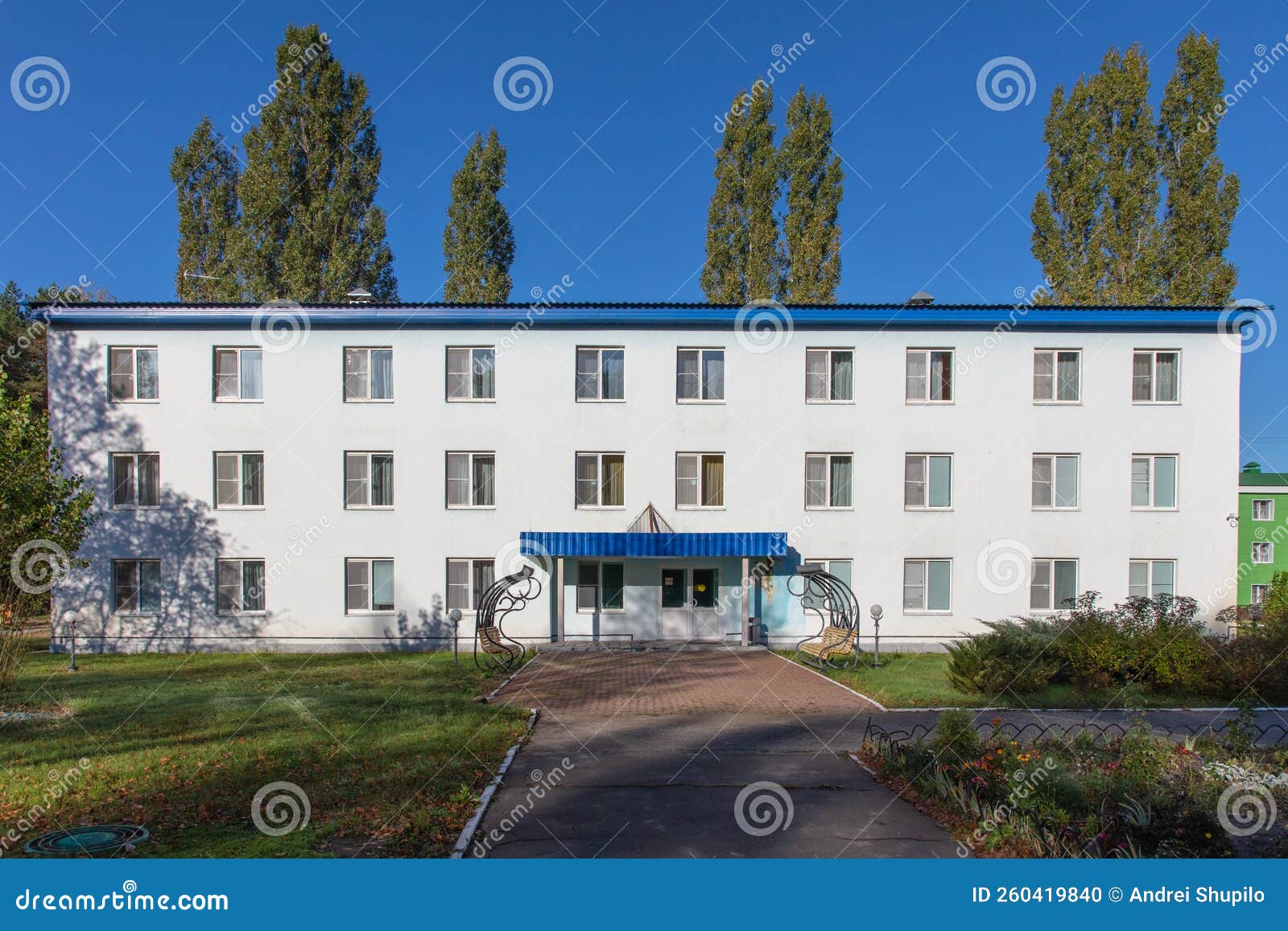 White Three-storey Building in the Park. Stock Photo - Image of ancient ...