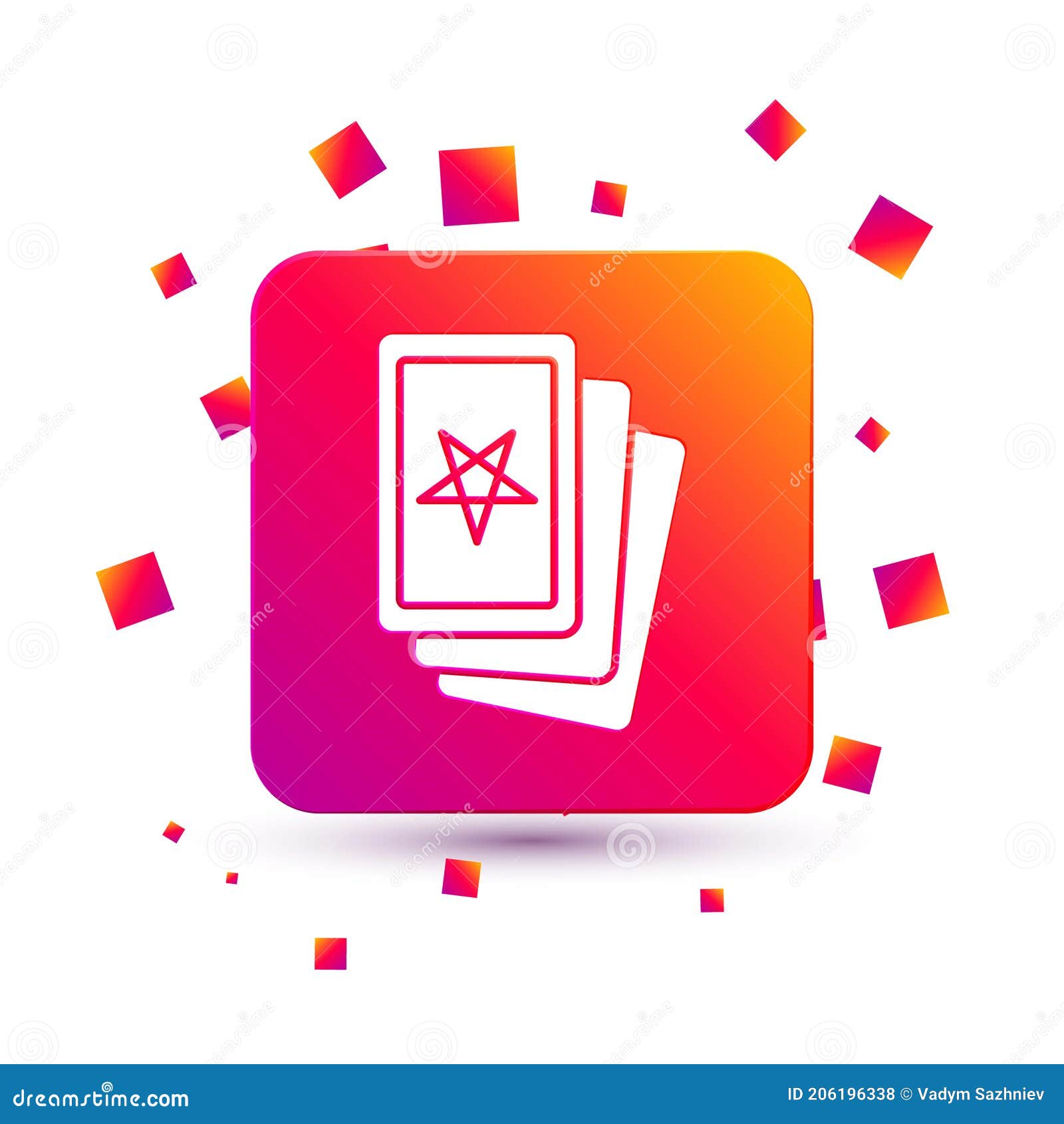 White Three Tarot Cards Icon Isolated on White Background. Magic Occult ...