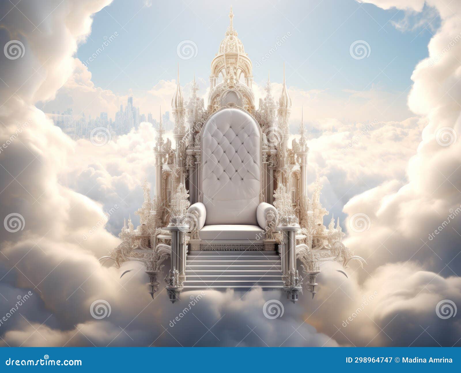 A White Throne in the Middle of White Clouds. a Throne in the Sky ...