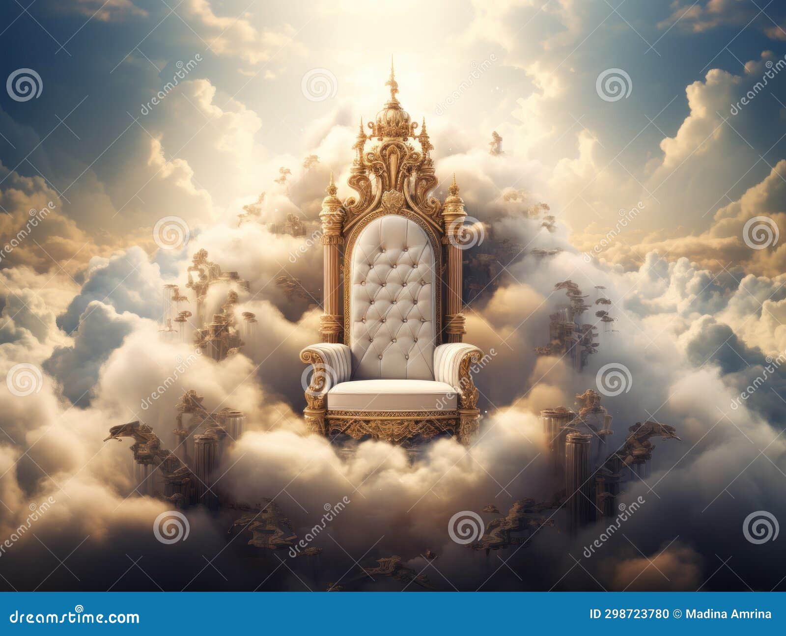 A White Throne in the Middle of White Clouds. a Throne in the Sky ...