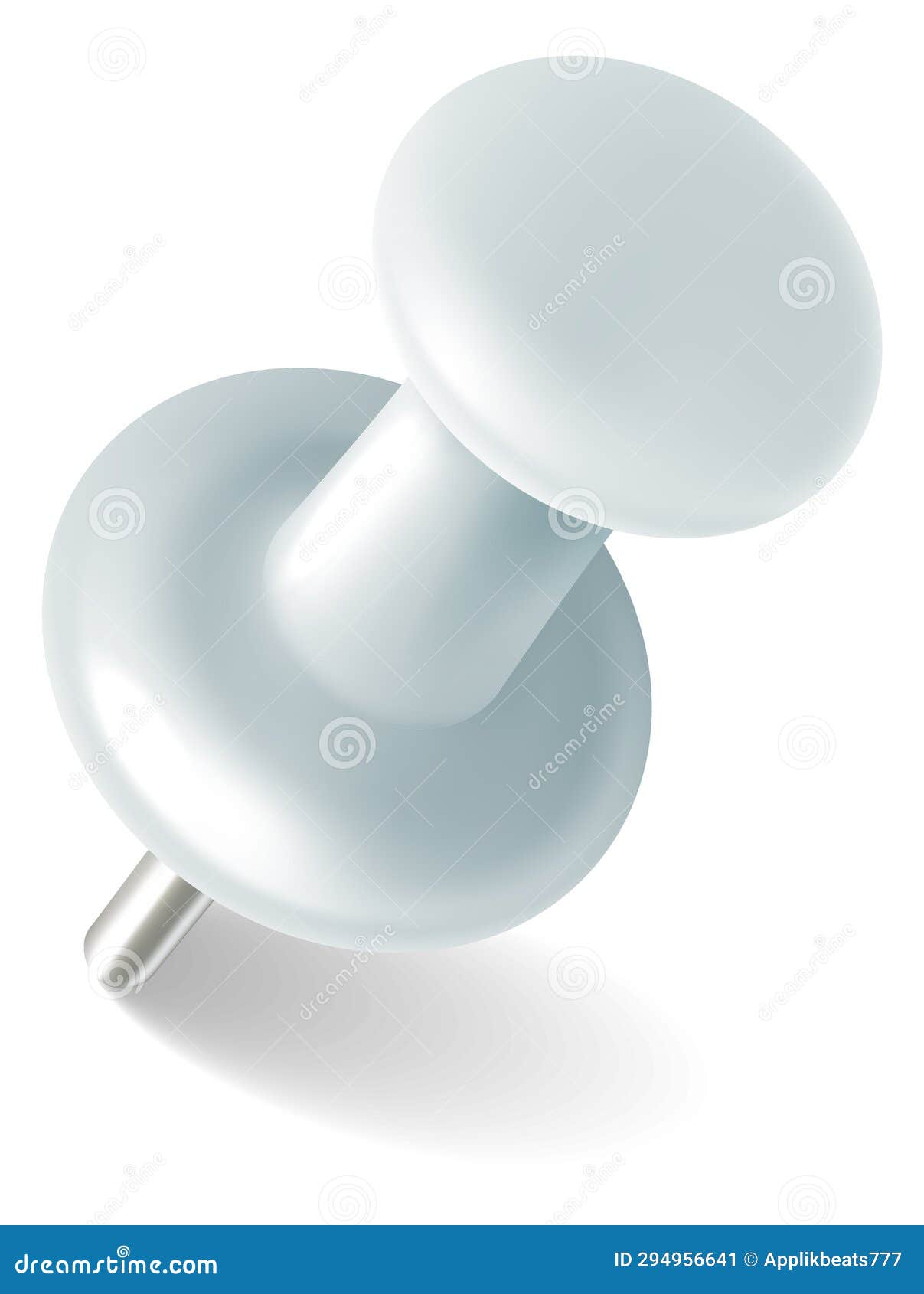 White Thumb Tack. Plastic Office Paper Tool Stock Vector - Illustration ...