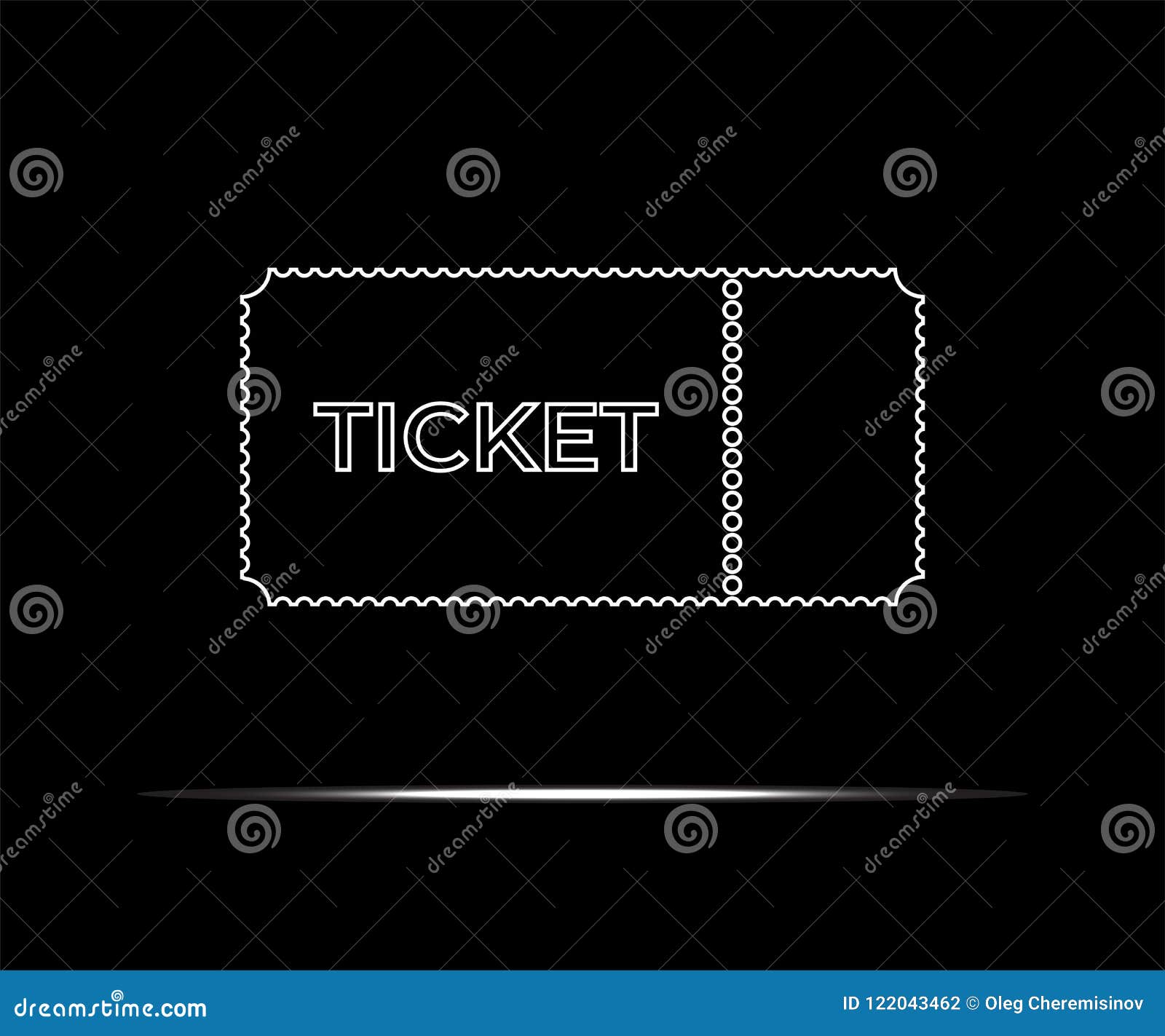 White Ticket Icon Isolated on Black Background. Vector Illustration ...
