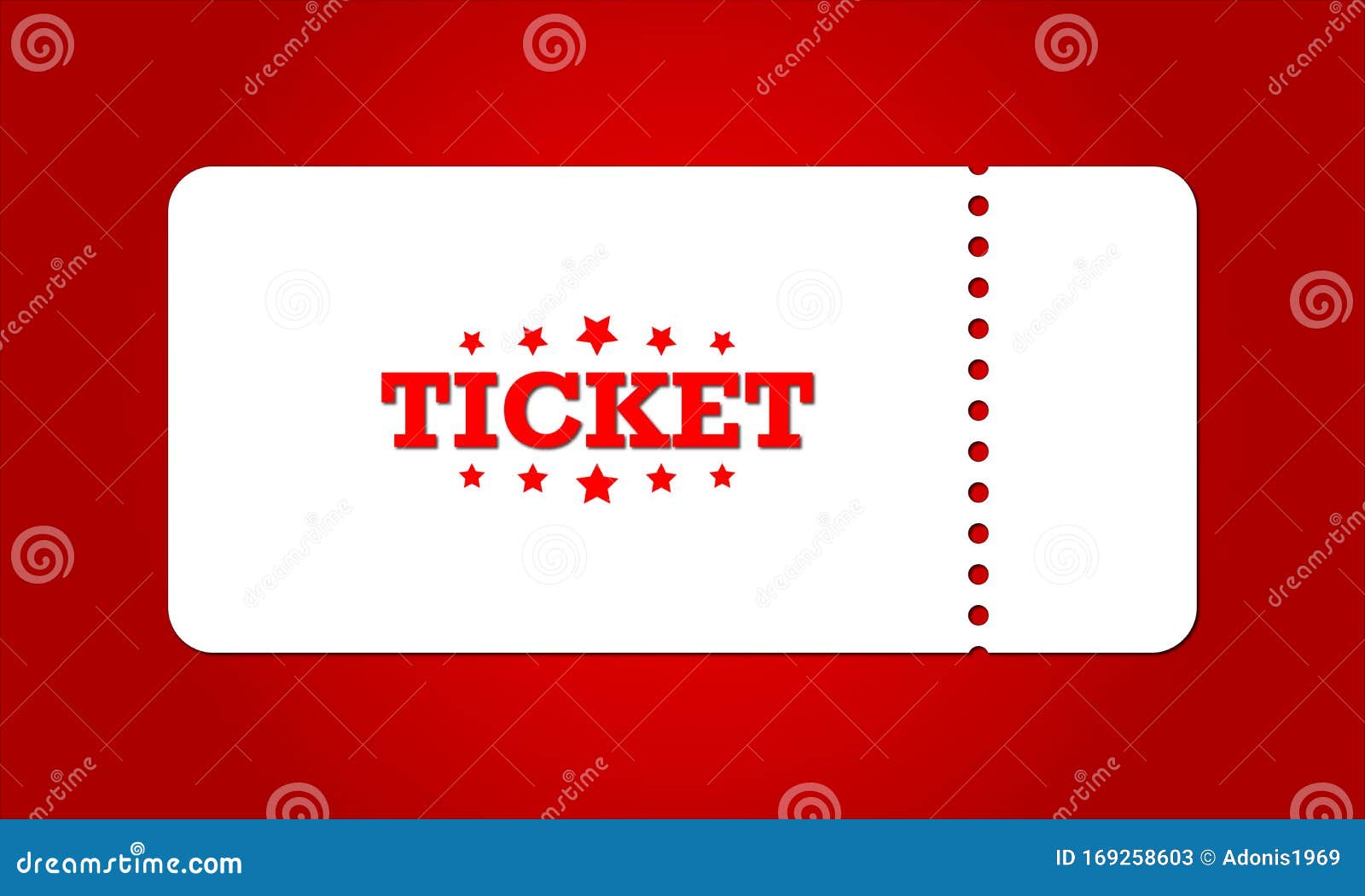 Ticket on red stock illustration. Illustration of coupon - 169258603