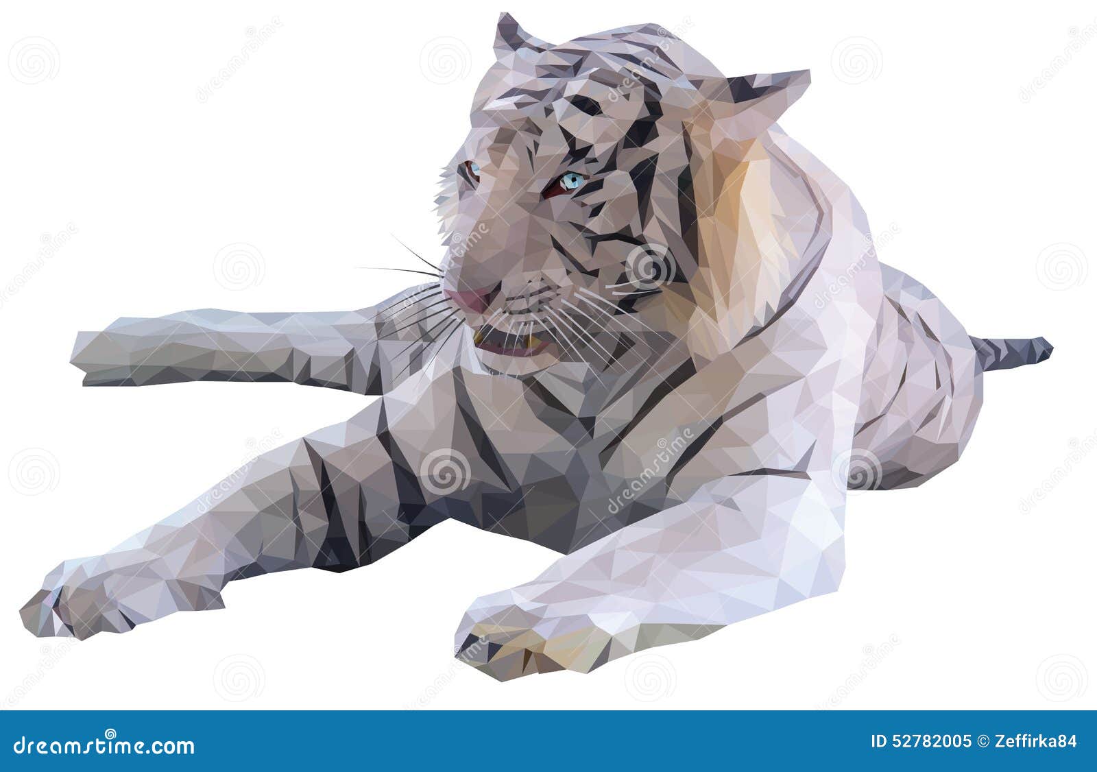 White tiger stock vector. Illustration of decoration - 52782005