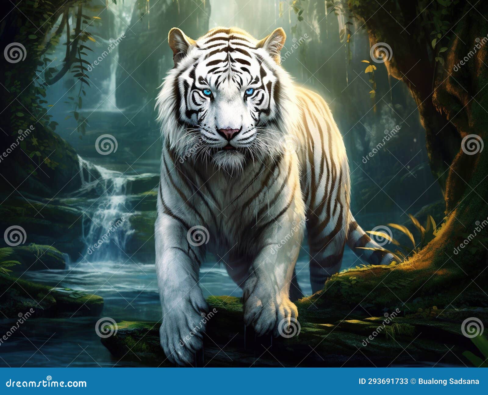Ai Generated Illustration Wildlife Concept of White Tiger Stock ...