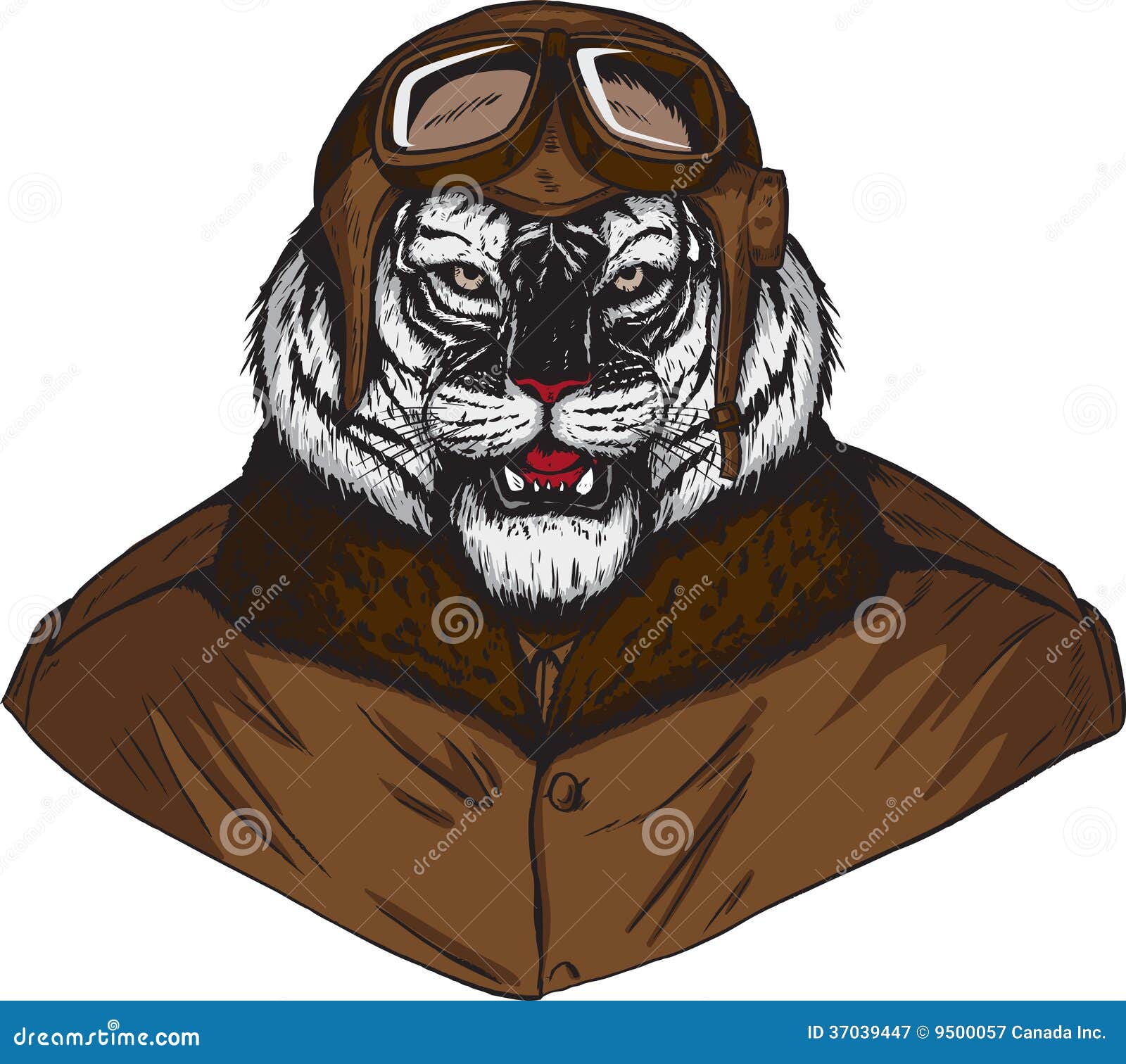White Tiger Pilot stock vector. Illustration of jacket - 37039447