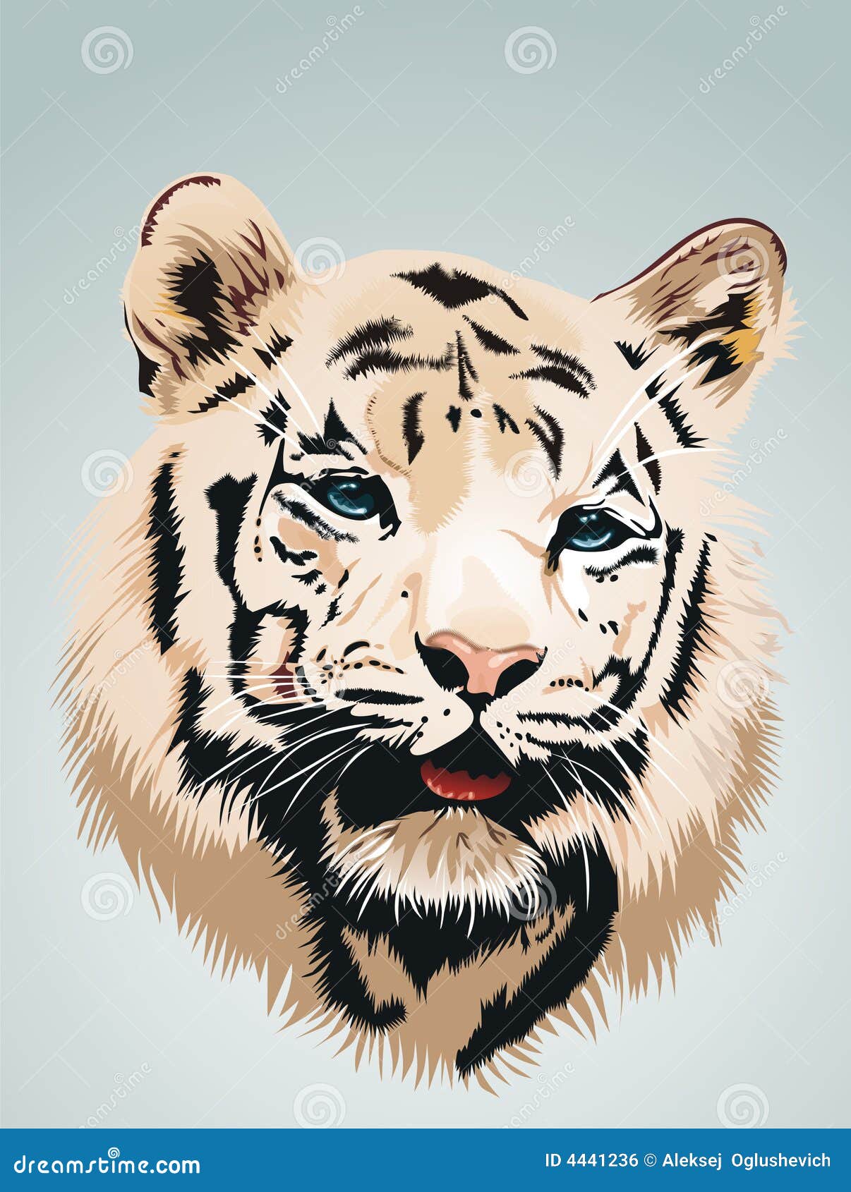 White Tiger - a portrait stock vector. Illustration of drawing - 4441236