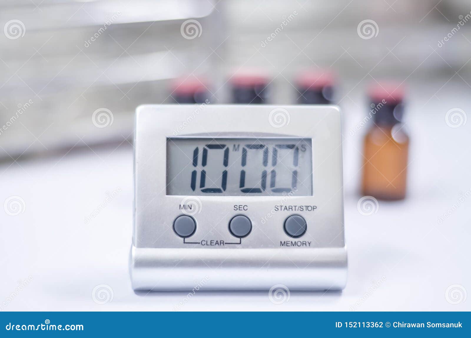 White Timer Clock in Laboratory Stock Illustration - Illustration of ...