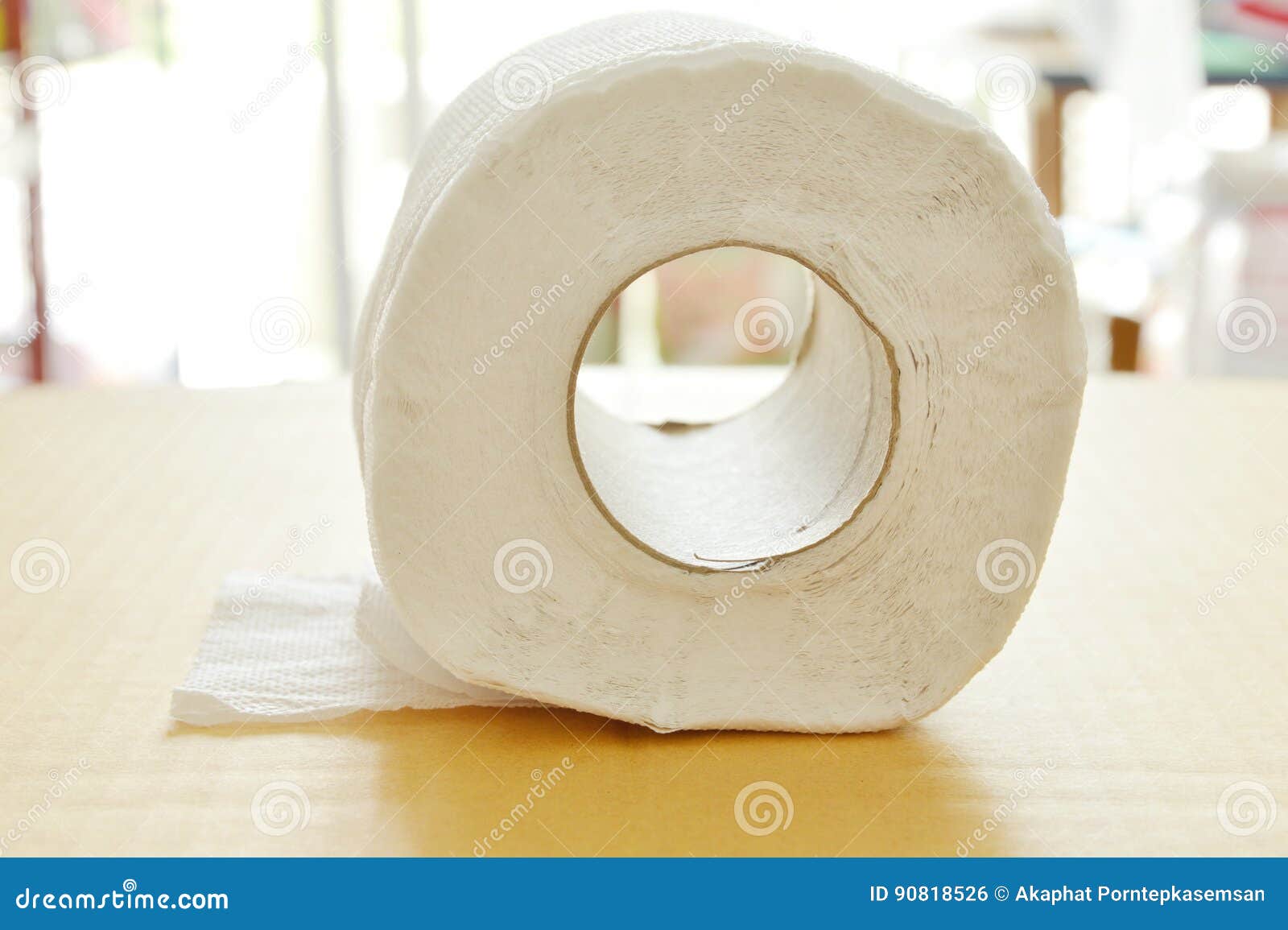 White Tissue Paper Rolling on Hard Sheet Board Stock Photo - Image of ...