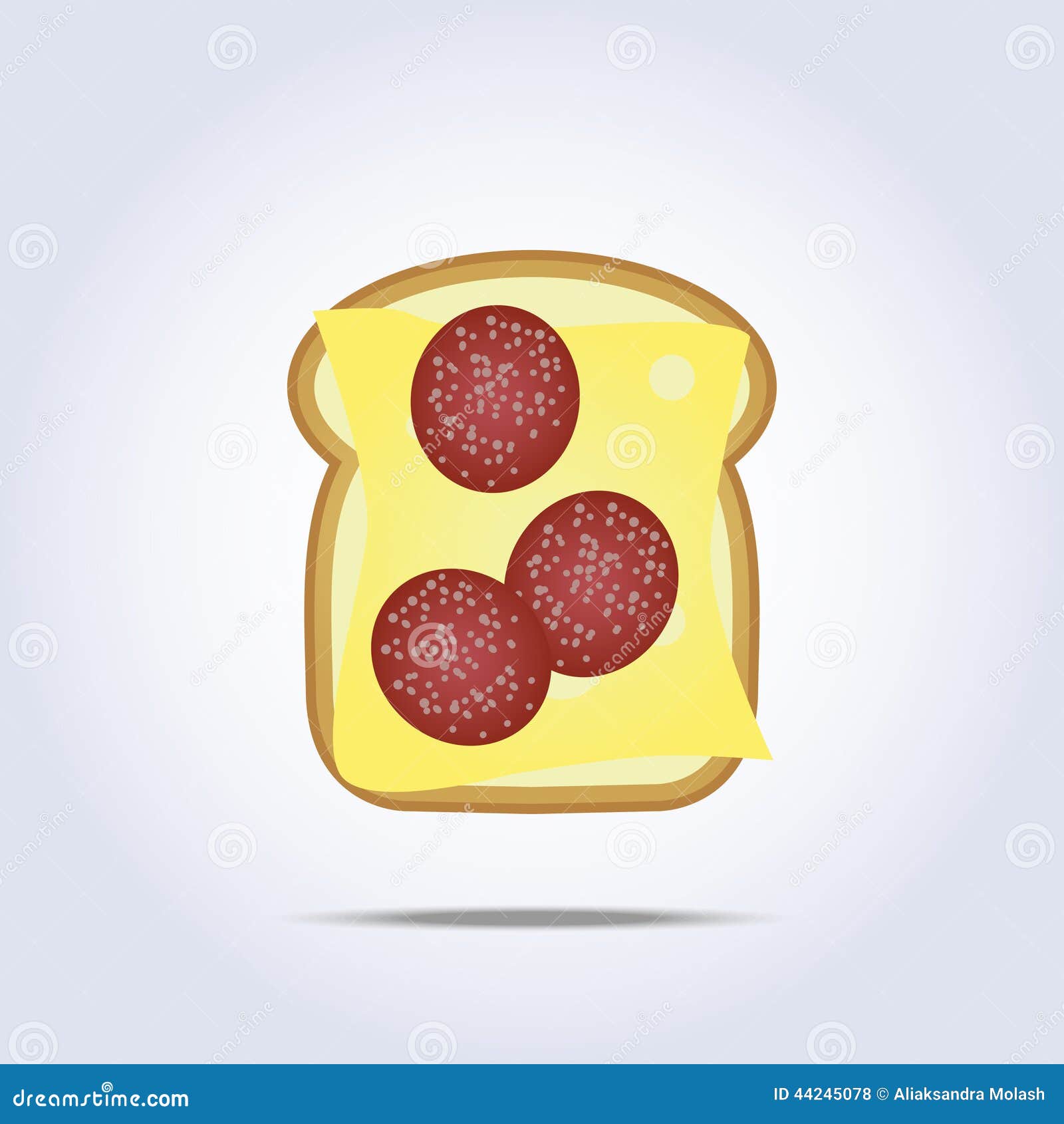 White Toast with Cheese and Salami Icon Stock Vector - Illustration of ...