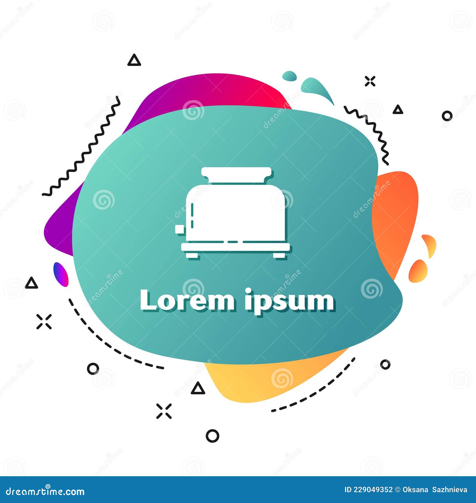 White Toaster with Toasts Icon Isolated on White Background. Abstract ...