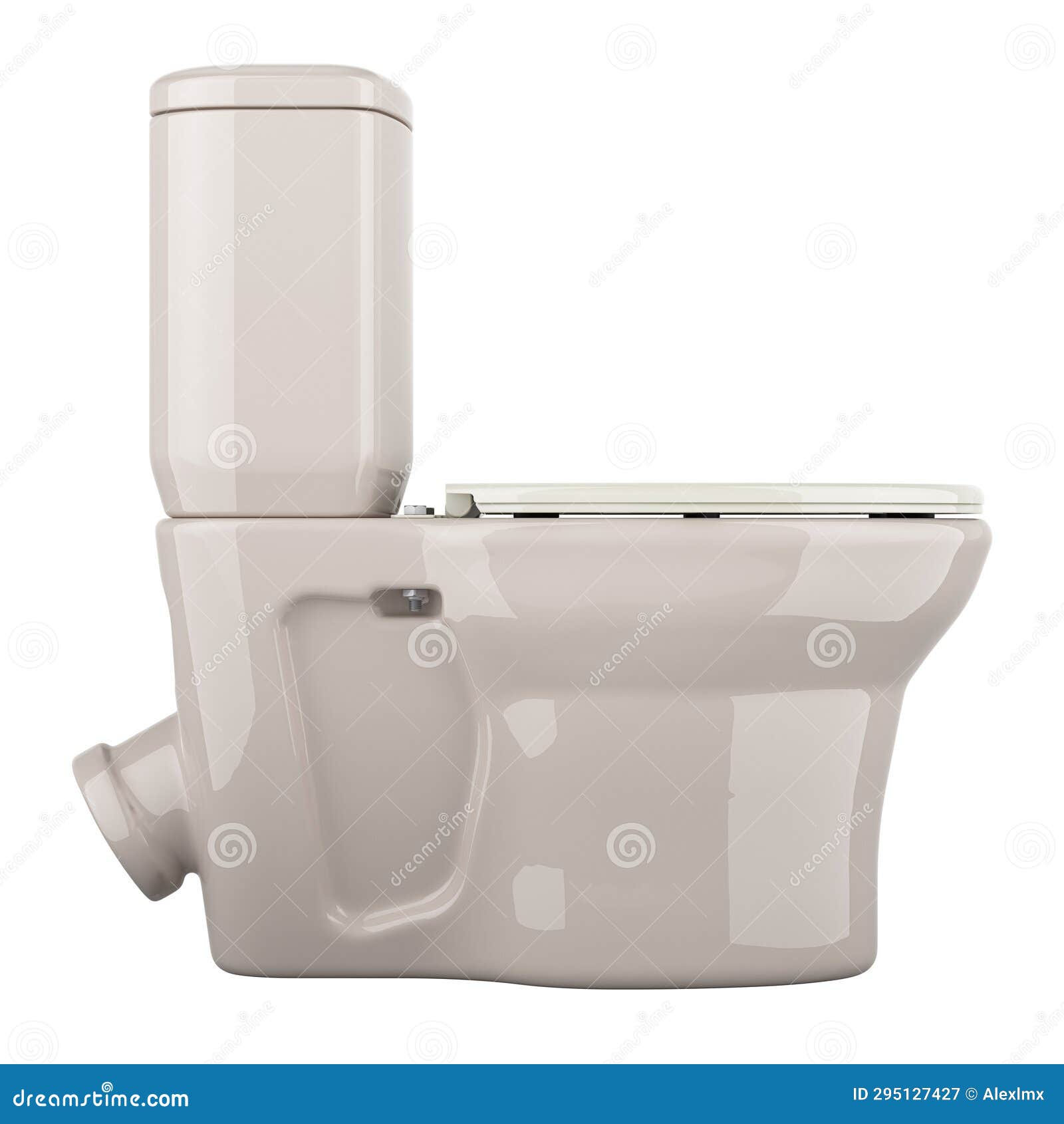 White Toilet Bowl, Side View. 3D Rendering Stock Illustration ...