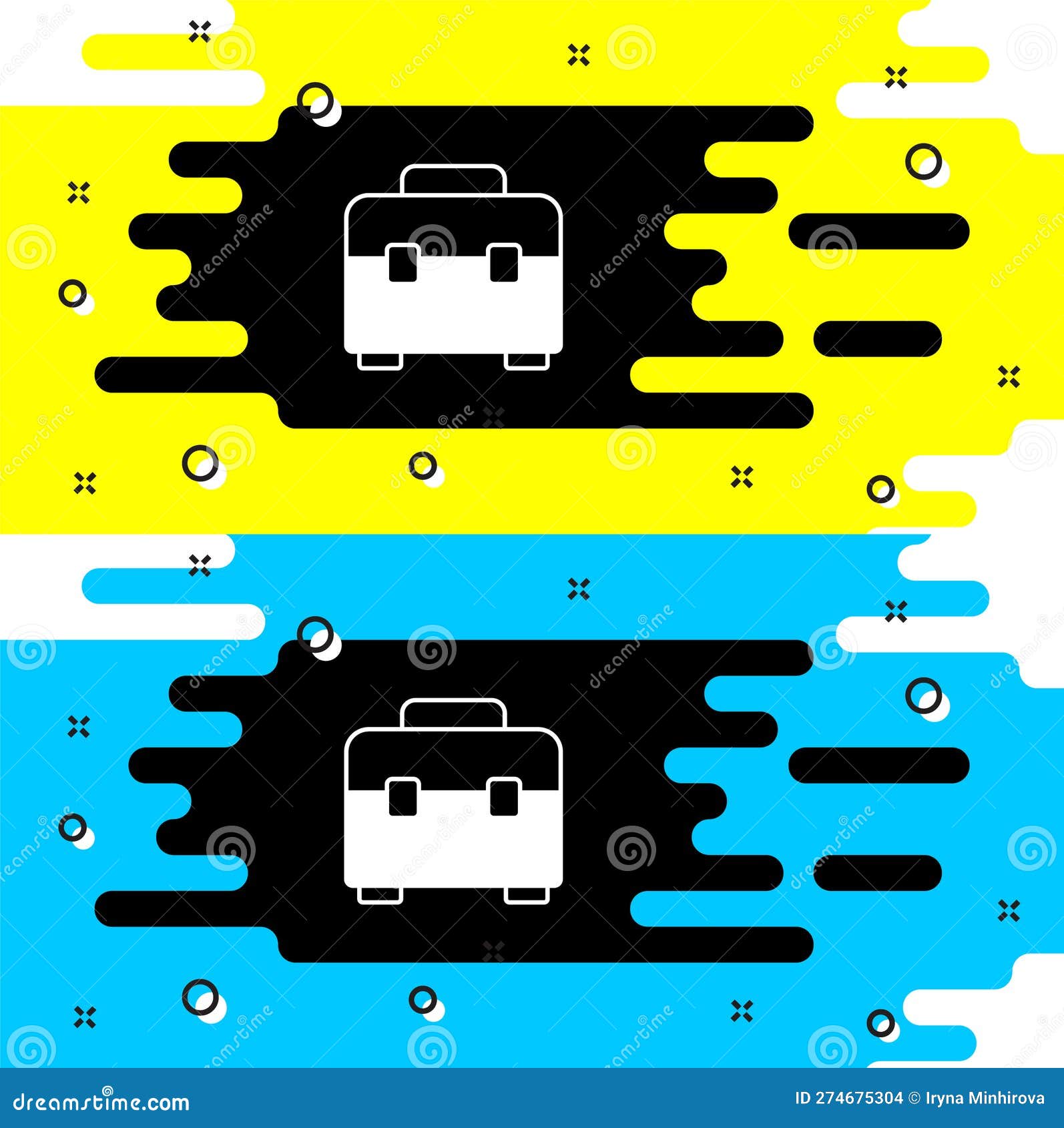 White Toolbox Icon Isolated on Black Background. Tool Box Sign Stock ...