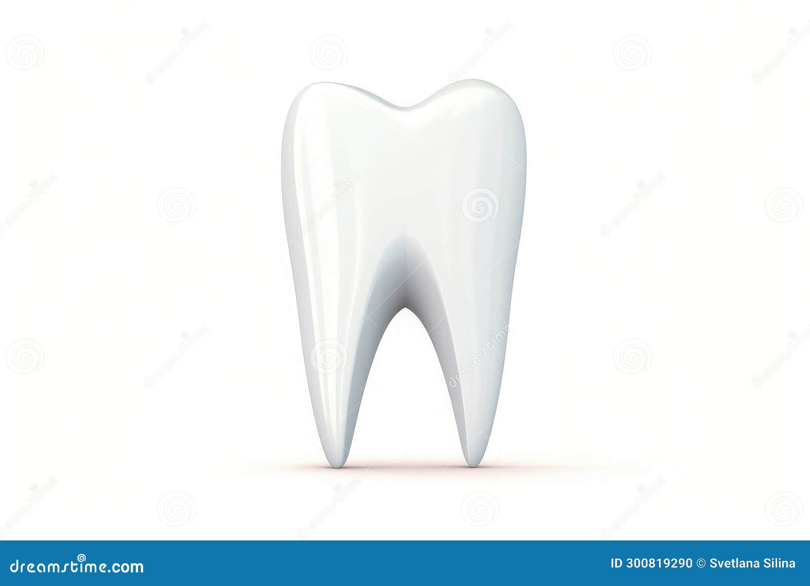 White Tooth on White Background, Light Emphasizes the Cleanliness of ...