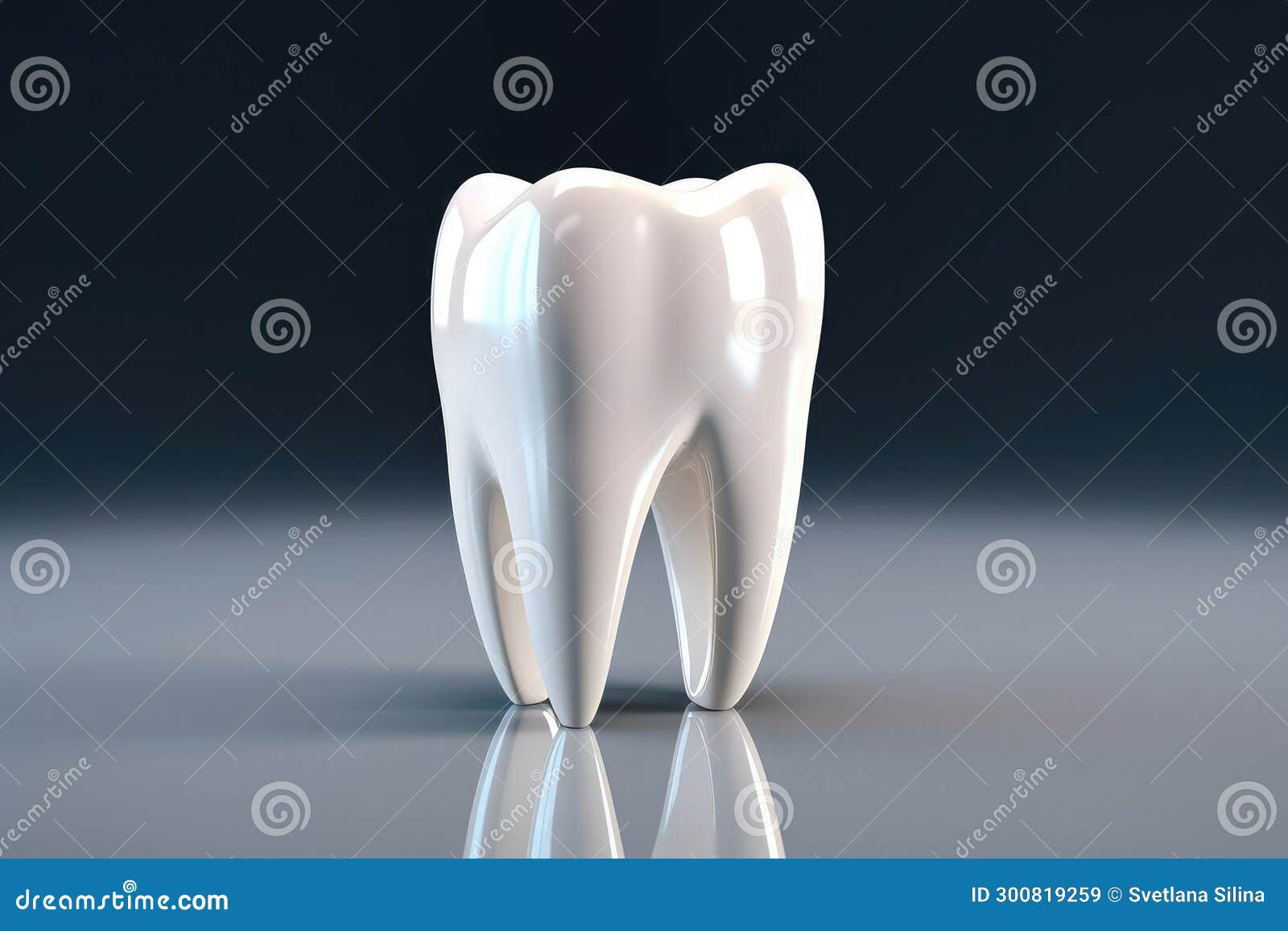 White Tooth on Black Background, Light Emphasizes the Cleanliness of ...