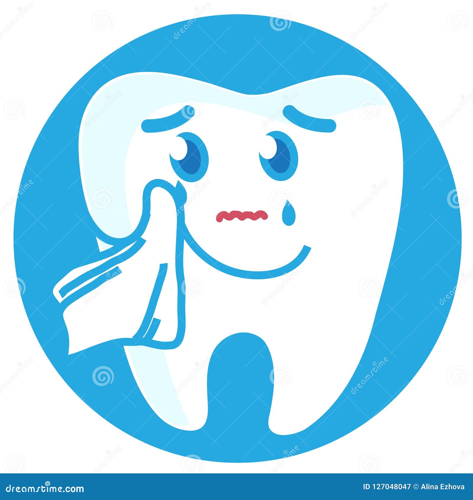 The White Tooth is Crying. Toothache Stock Vector - Illustration of ...