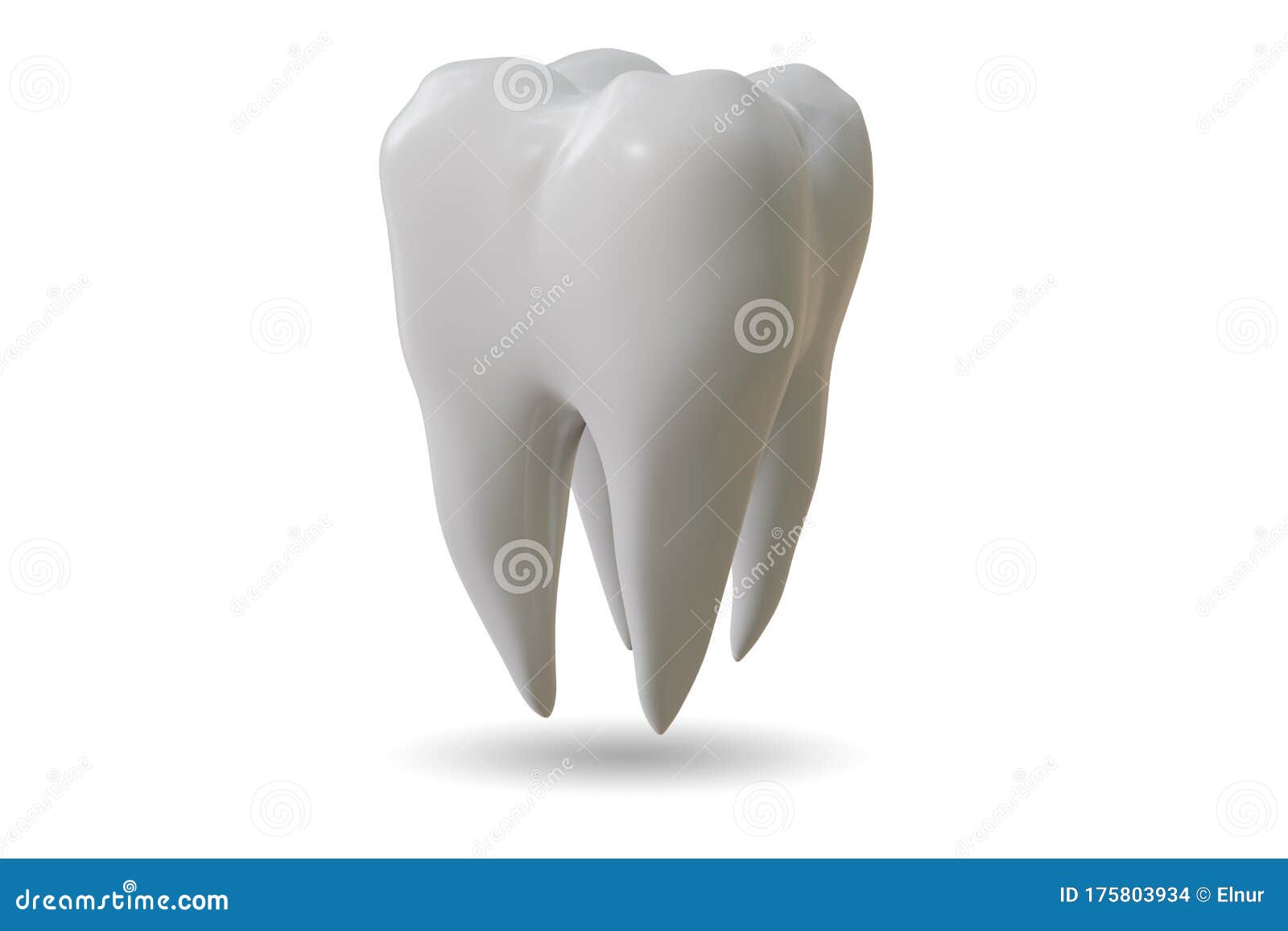 White Tooth in Dental Concept - 3d Rendering Stock Illustration ...