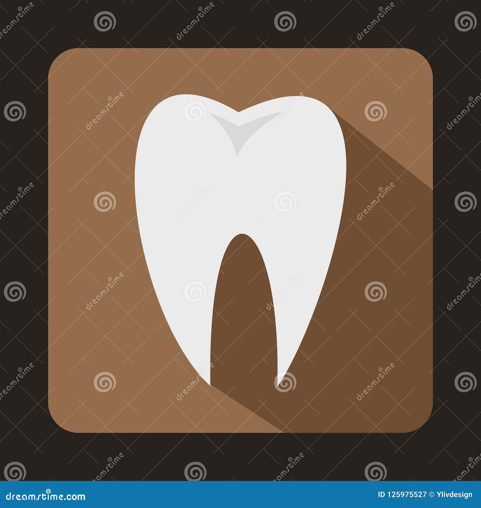 White Tooth Icon in Flat Style Stock Illustration - Illustration of ...