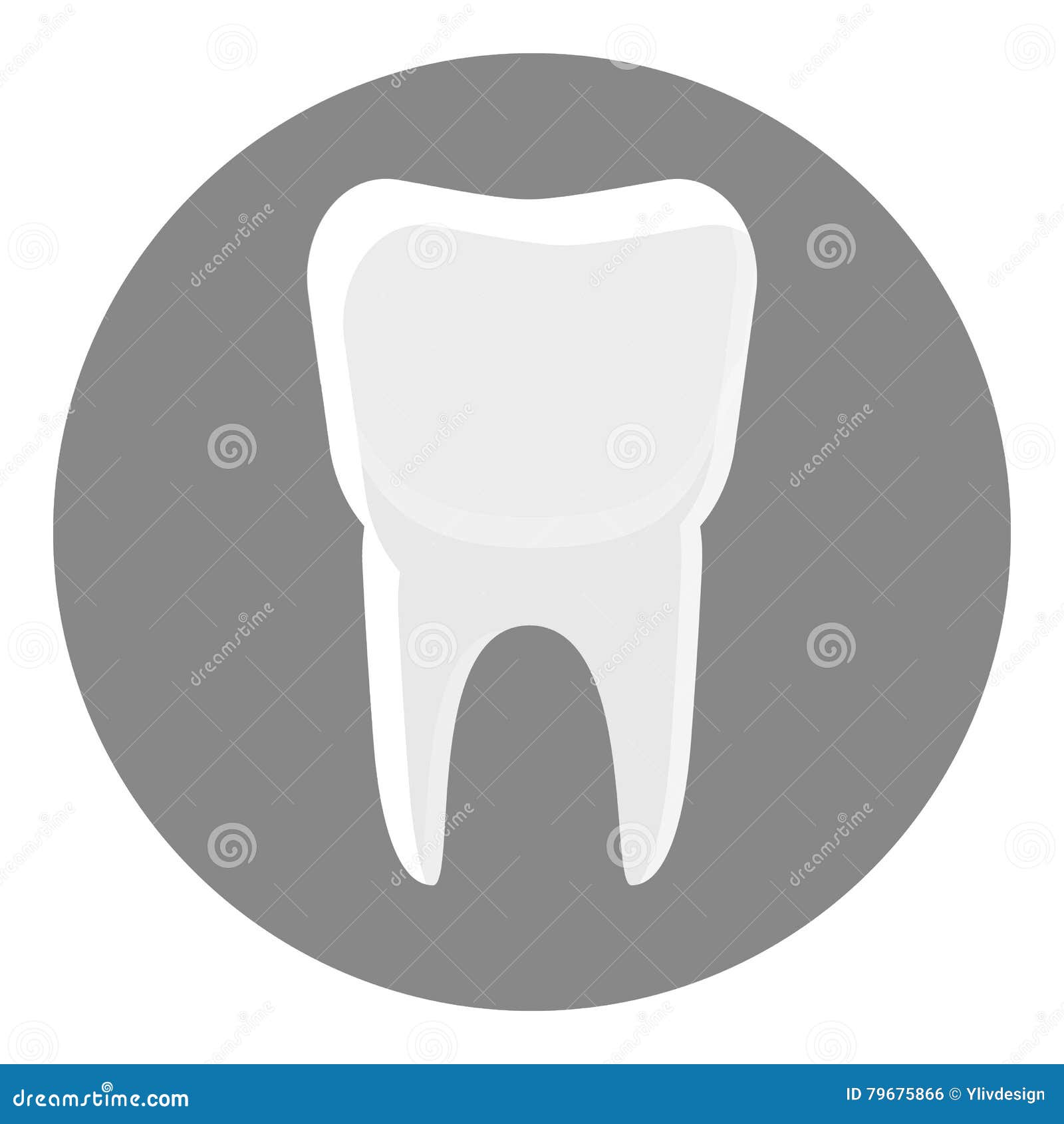 White Tooth Icon, Gray Monochrome Style Stock Vector - Illustration of ...