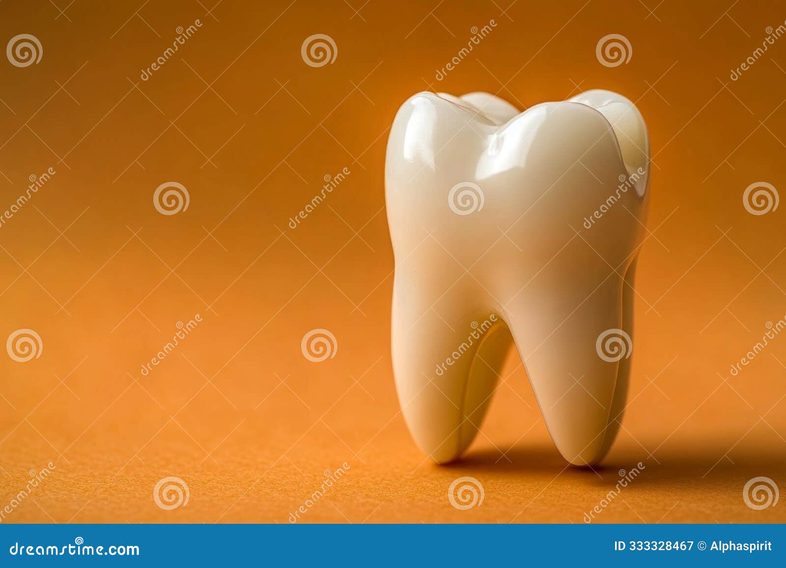 White Tooth Model Standing on Orange Background Stock Image - Image of ...