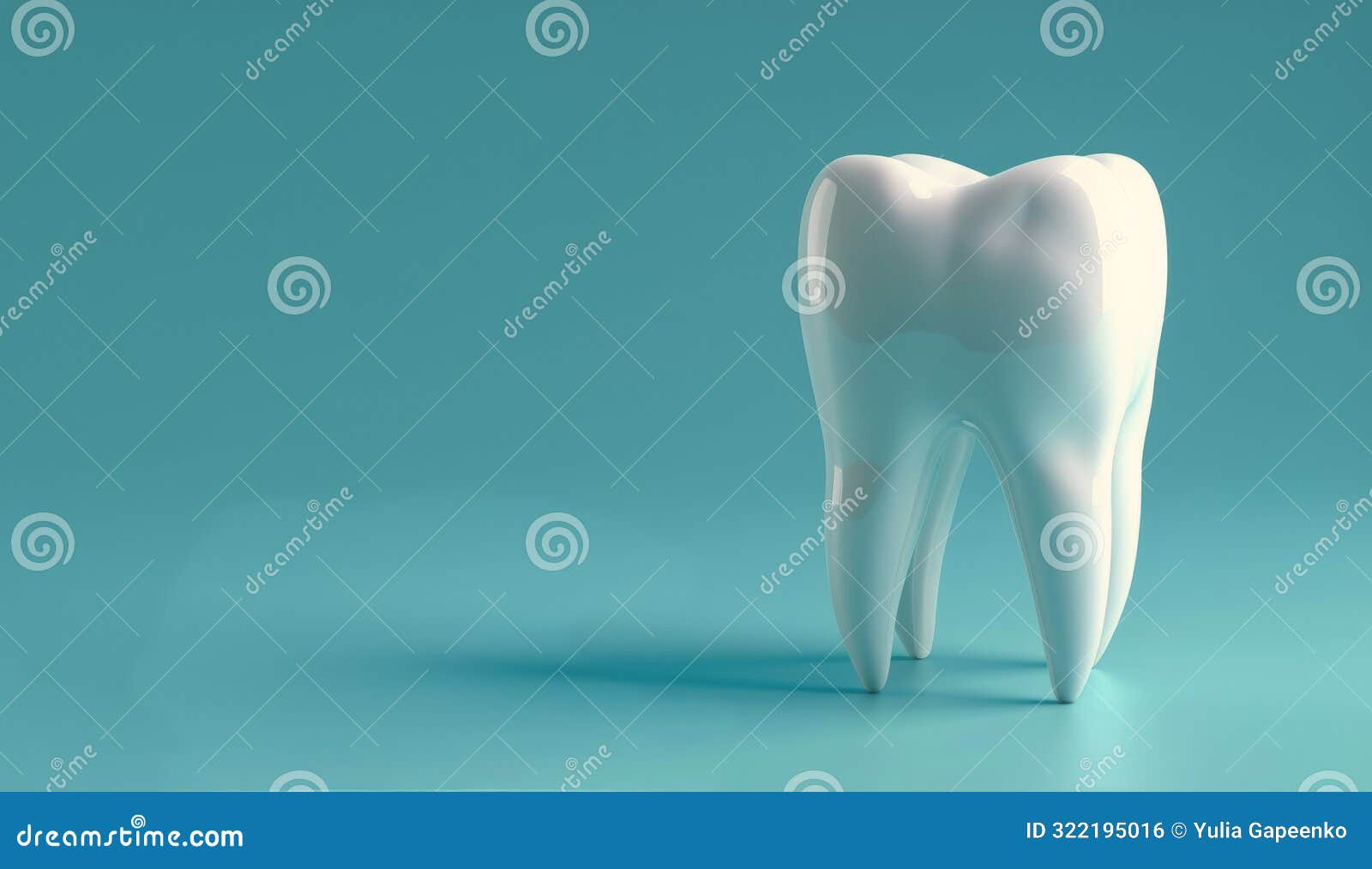 White Tooth Model on Teal Background Stock Photo - Image of care ...