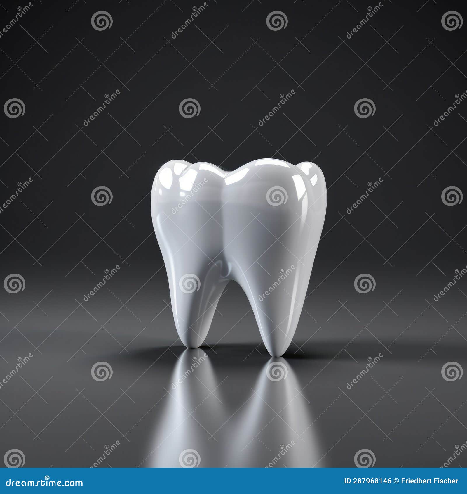 A White Tooth on a Shiny Surface. Stock Illustration - Illustration of ...