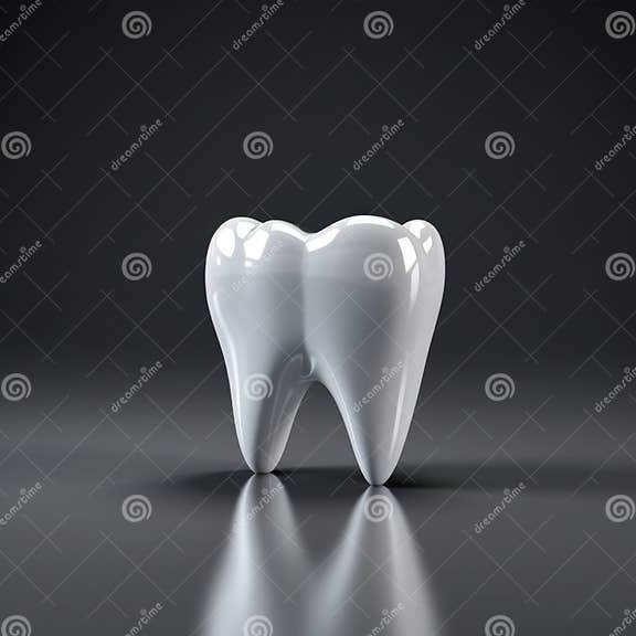 A White Tooth on a Shiny Surface. Stock Illustration - Illustration of ...
