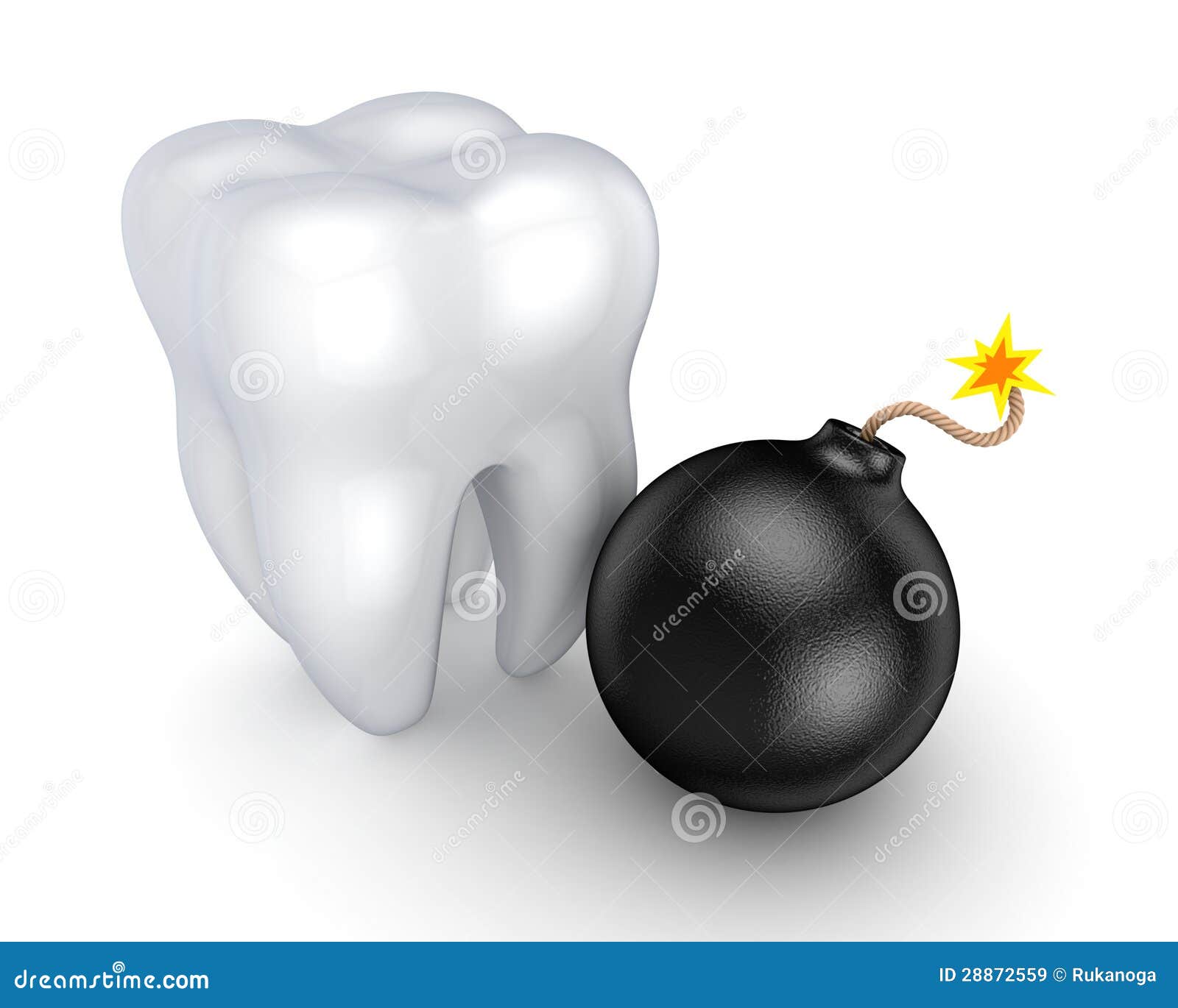 White Tooth and Stylized Bomb. Stock Illustration - Illustration of ...