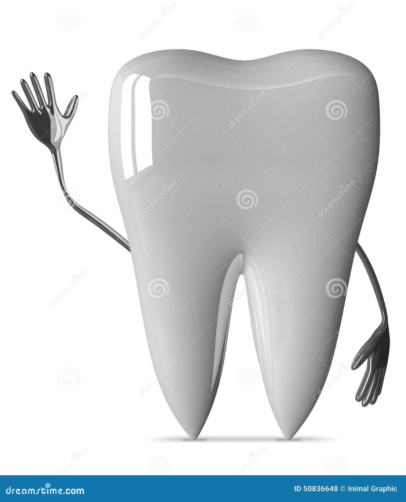 White Tooth Waving Hand Royalty-Free Stock Image | CartoonDealer.com ...