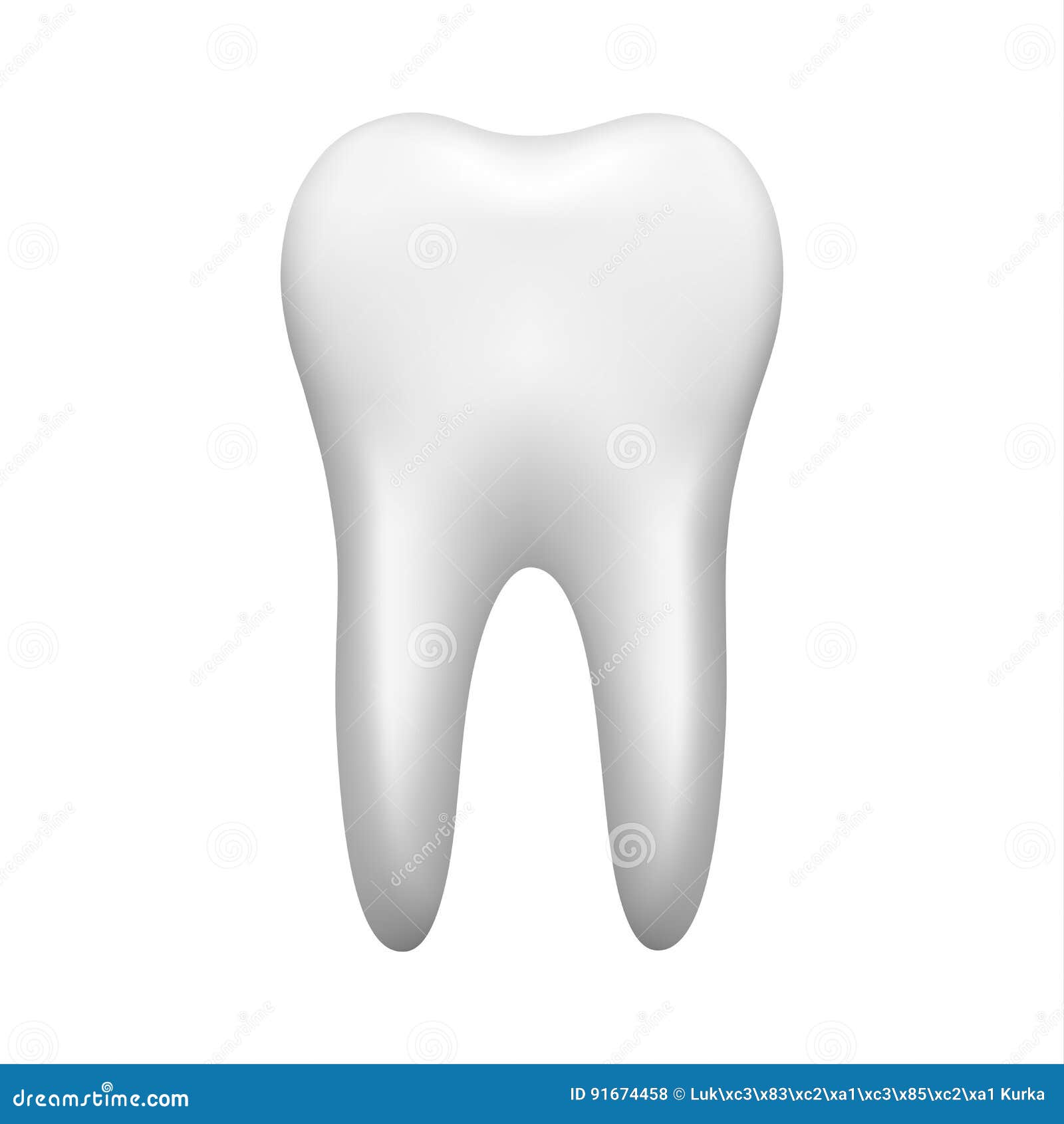 White Tooth on White Background, Stomatology Icon Stock Vector ...