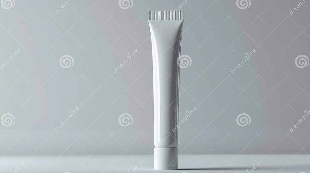 White Toothpaste Tube with Matte Texture and White Cap, Standing ...