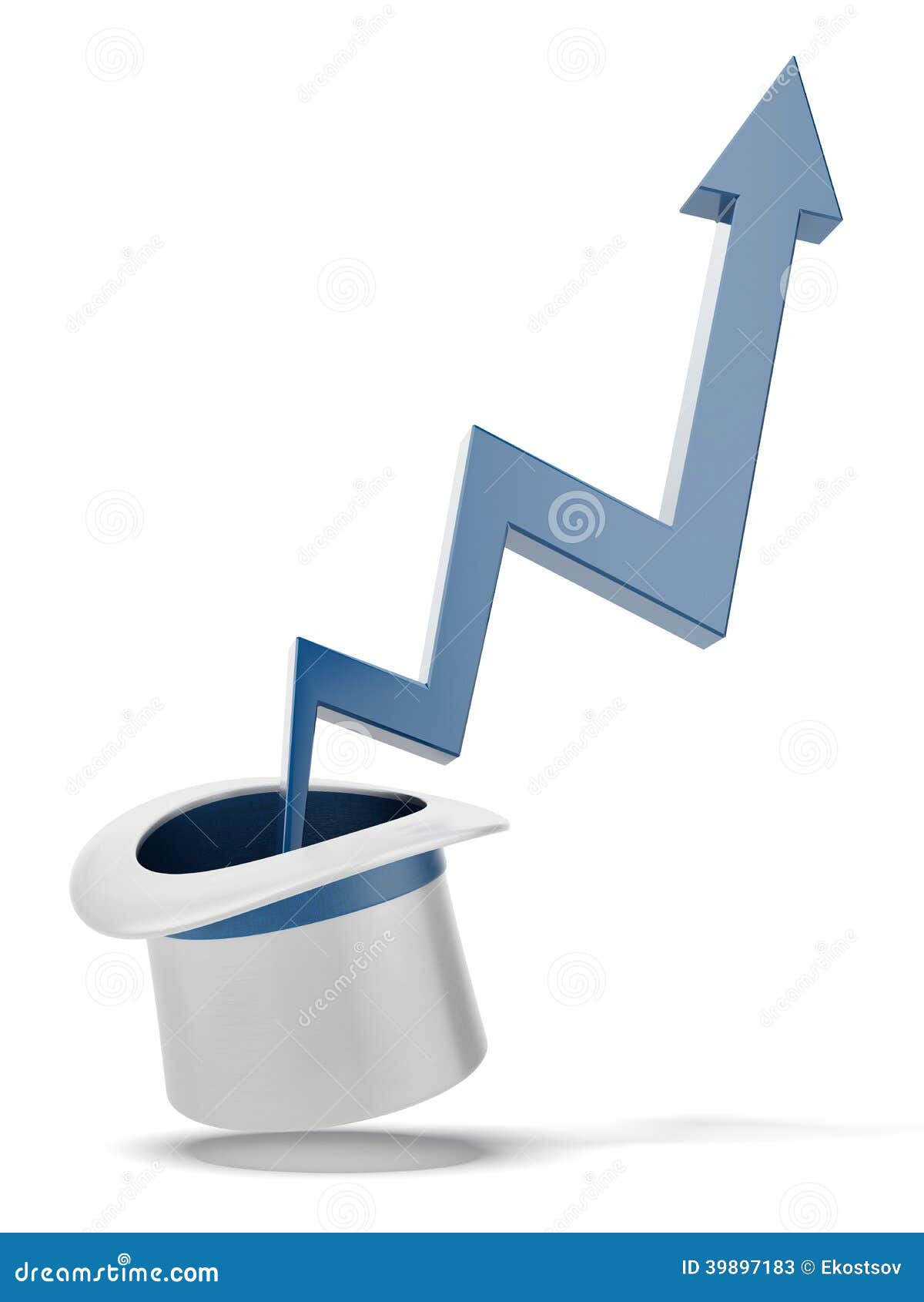 White Top Hat with Blue Graph Stock Illustration - Illustration of ...