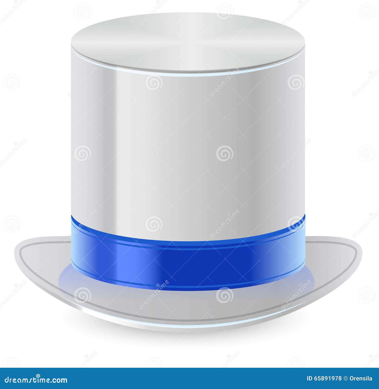 White Top Hat with Blue Ribbon Stock Vector - Illustration of clothing, garment: 65891978