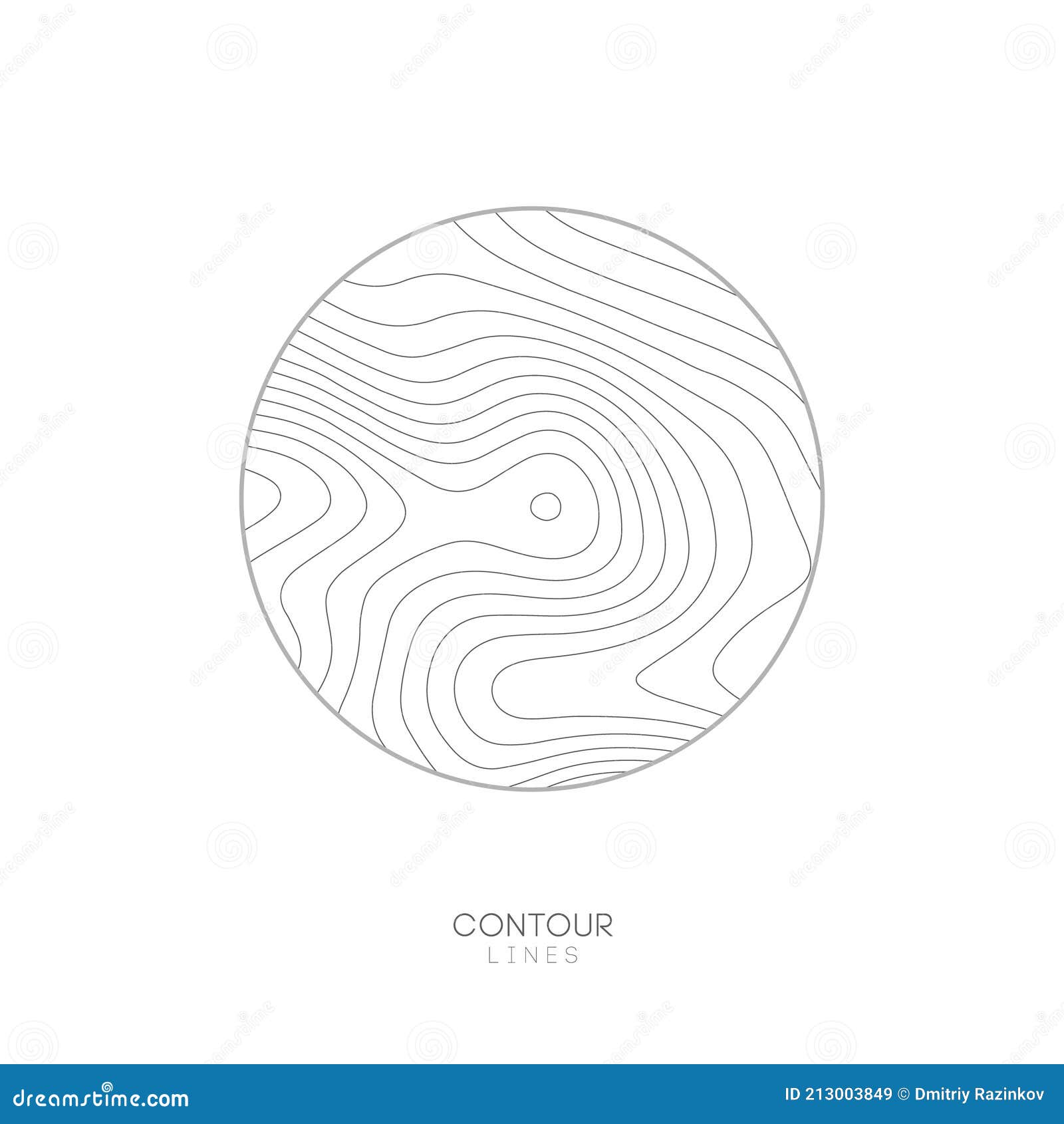 White Topographic Map Circle Logo Concept.Topo Map Elevation Lines ...