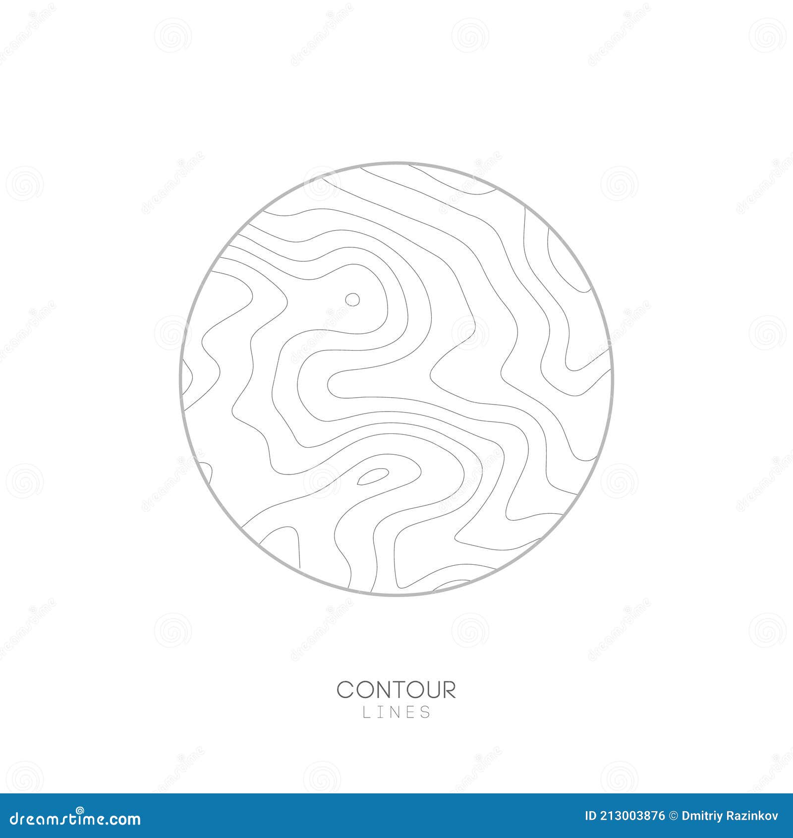 White Topographic Map Circle Logo Concept.Topo Map Elevation Lines ...
