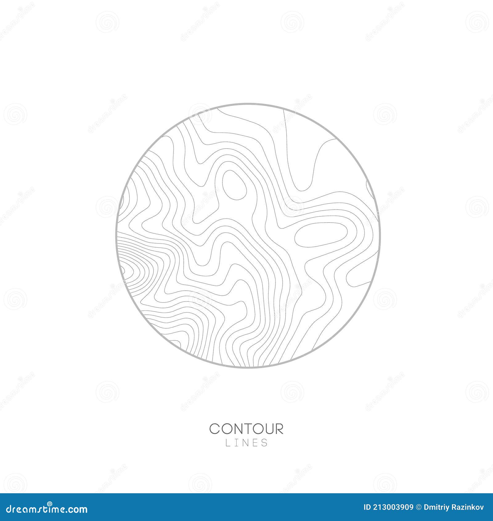 White Topographic Map Circle Logo Concept.Topo Map Elevation Lines ...