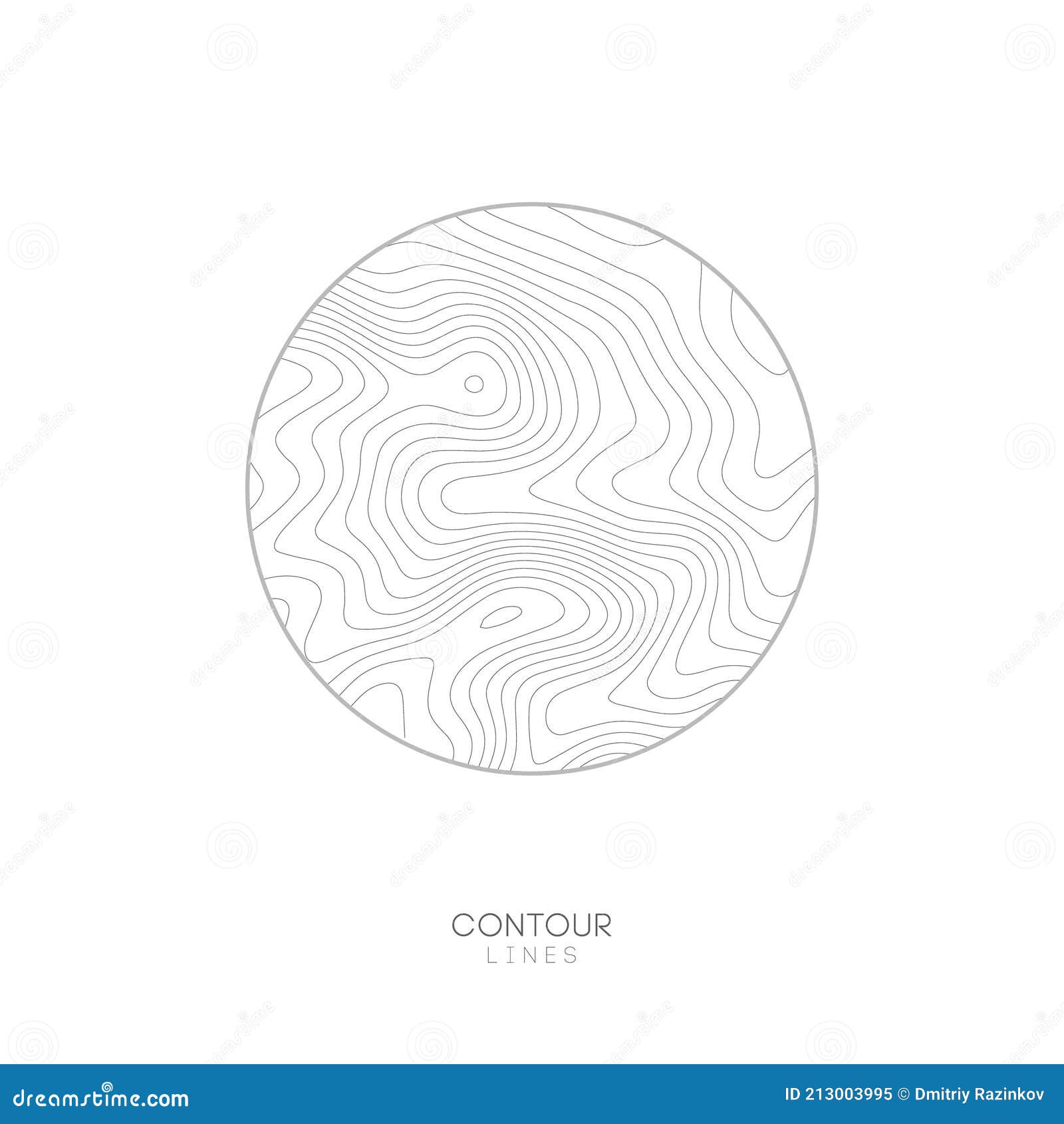 White Topographic Map Circle Logo Concept.Topo Map Elevation Lines ...