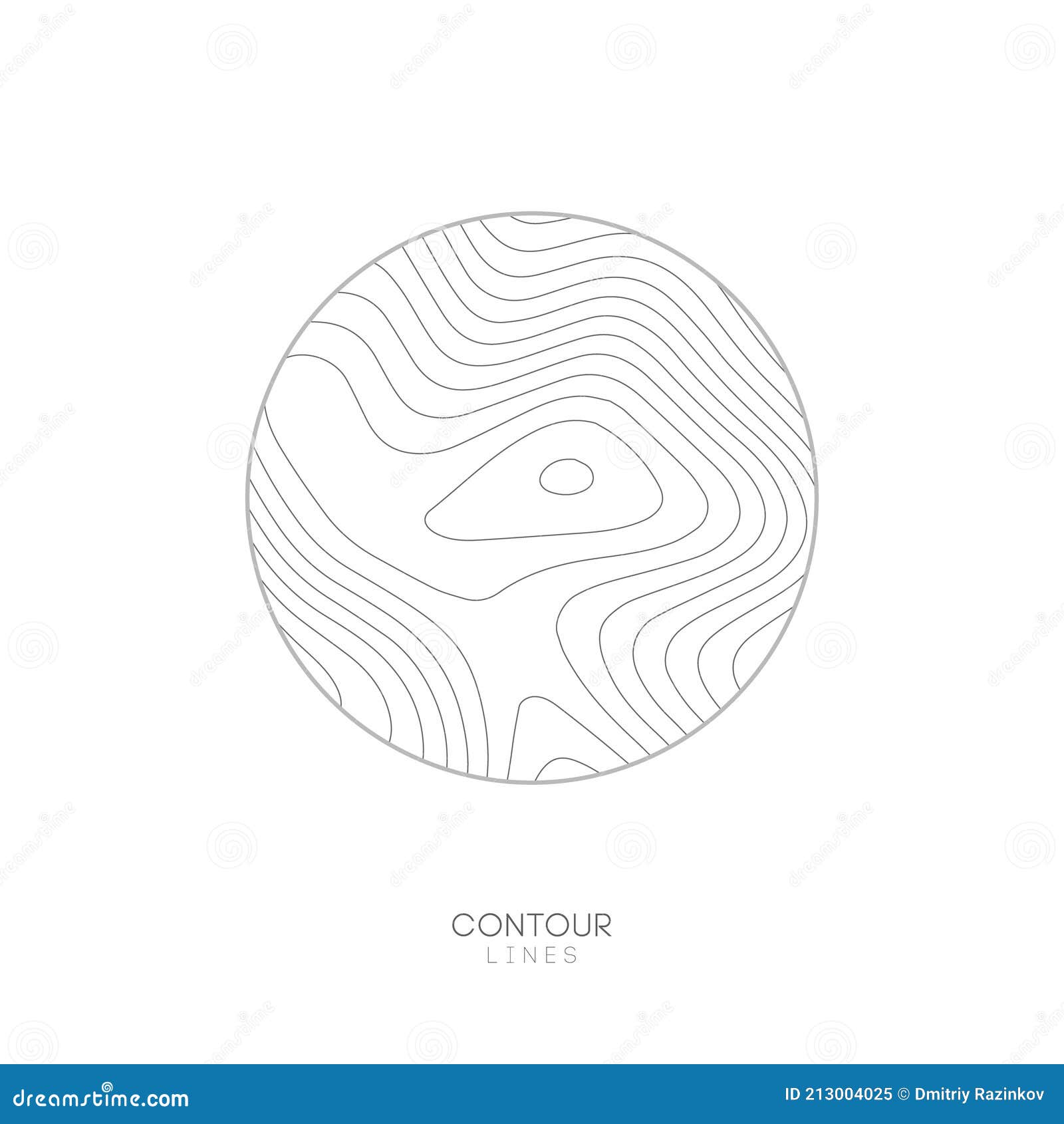 White Topographic Map Circle Logo Concept.Topo Map Elevation Lines ...
