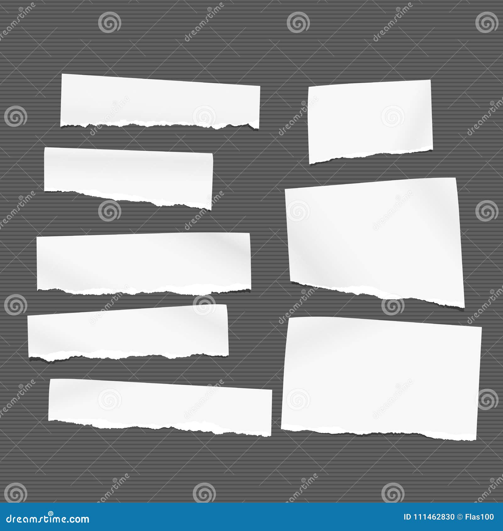 White Torn Note, Notebook Paper Pieces for Text Stuck on Lined Black ...