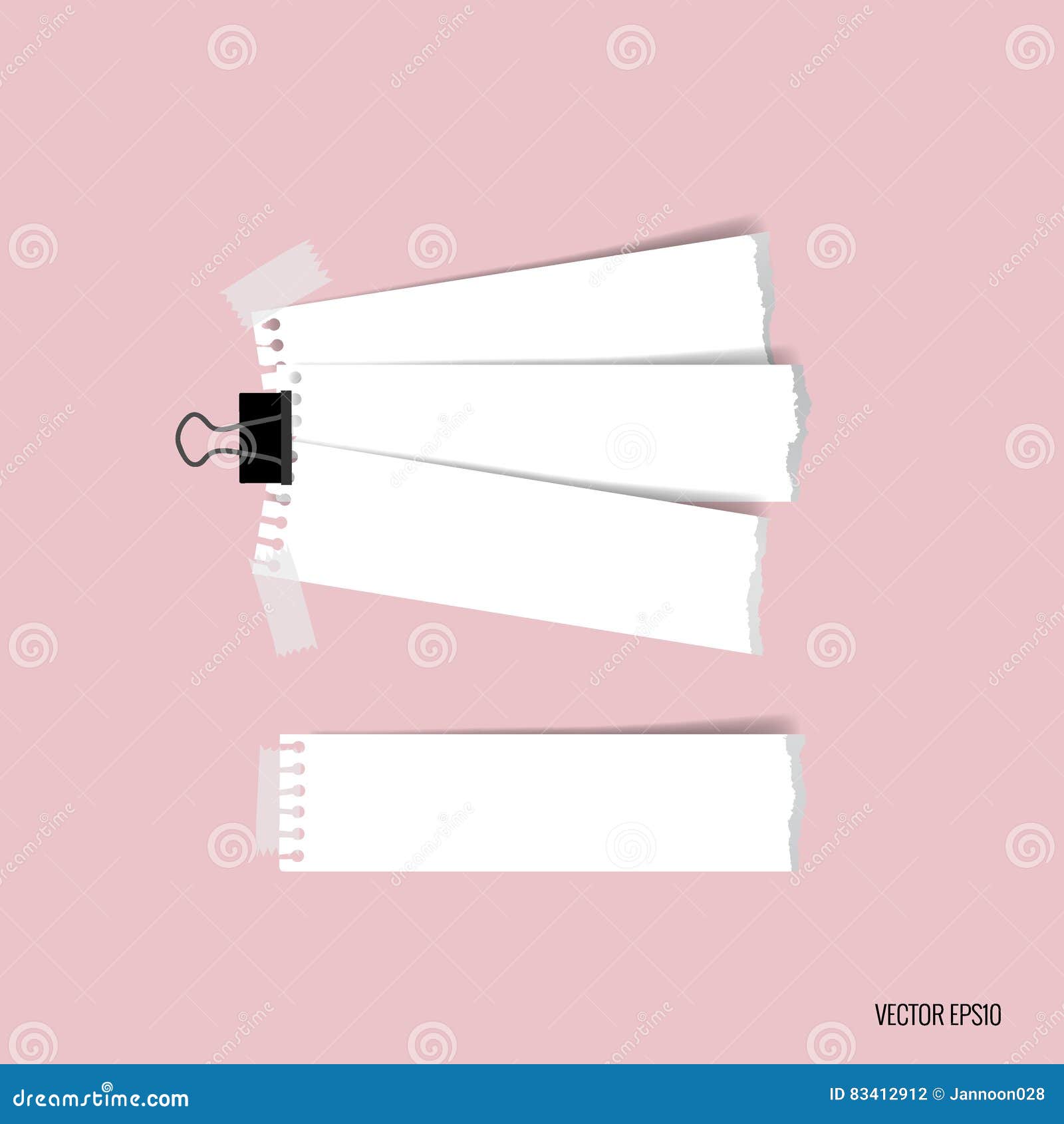 White Torn Note Papers. Vector Illustration Stock Vector - Illustration ...
