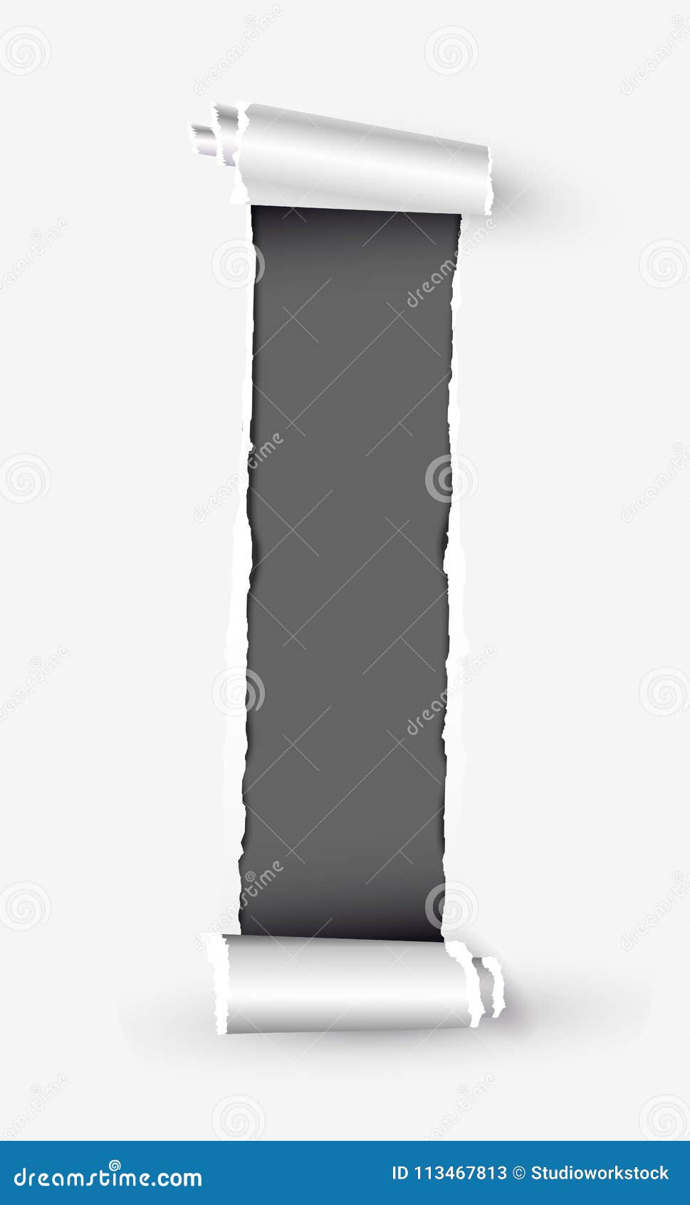 White Torn Paper Scroll with Space for Text Stock Illustration ...