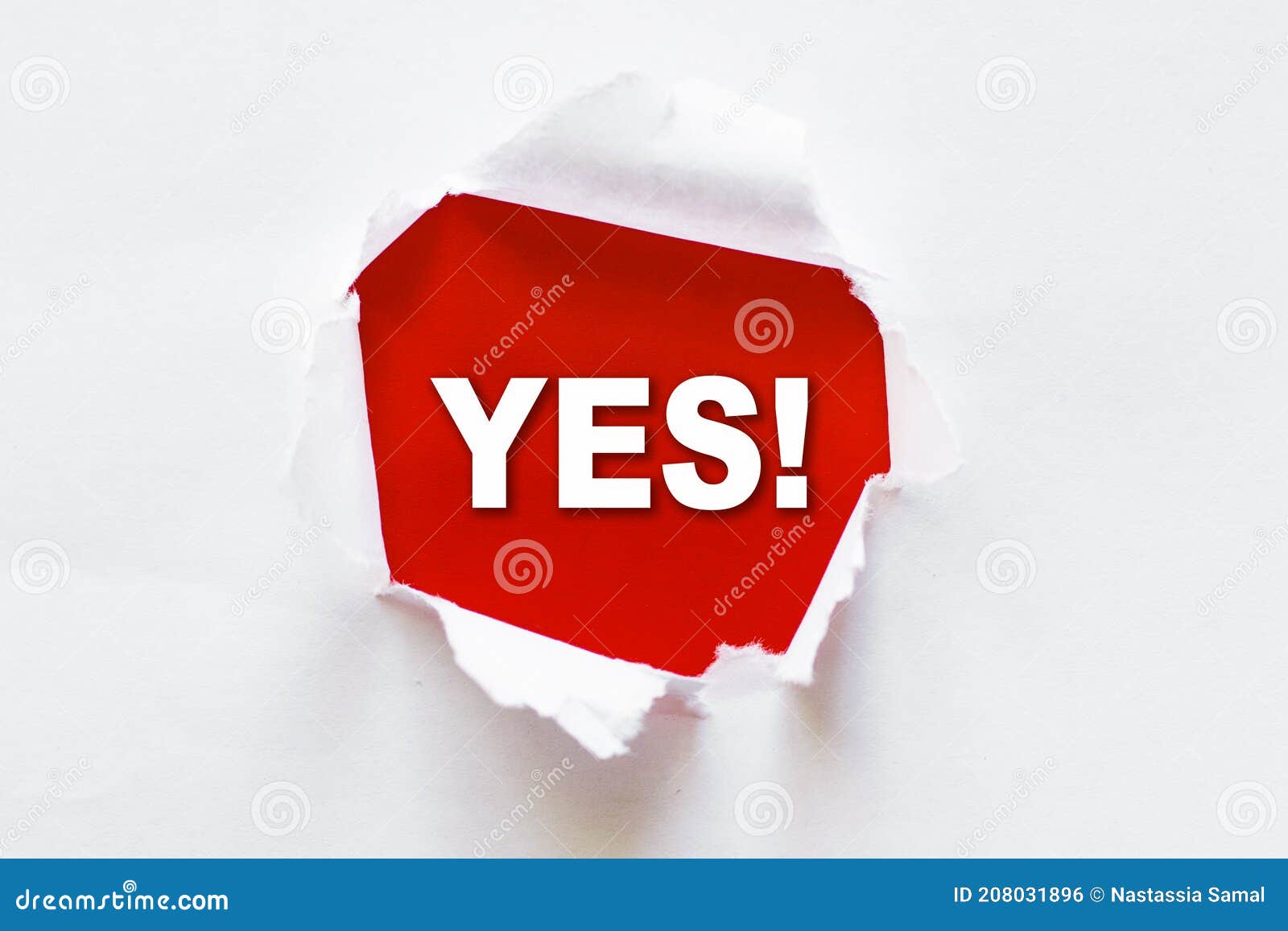 White Torn Paper with a Word YES Stock Photo - Image of idea, symbol ...