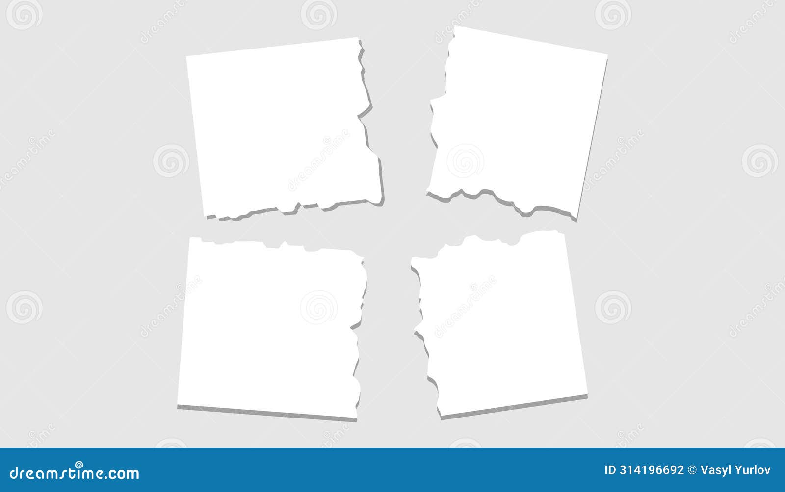 White Torn or Ripped Paper Sheet. Scrapbook Edge, Notebook Tear or ...