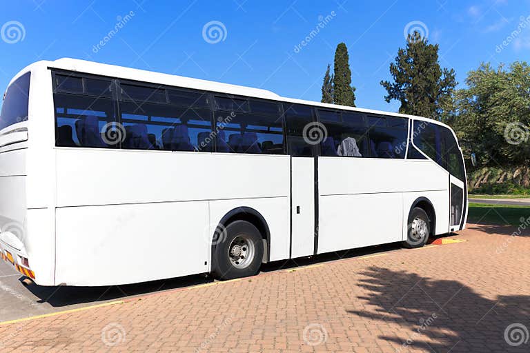 White Tour Bus stock image. Image of israel, business - 25594613