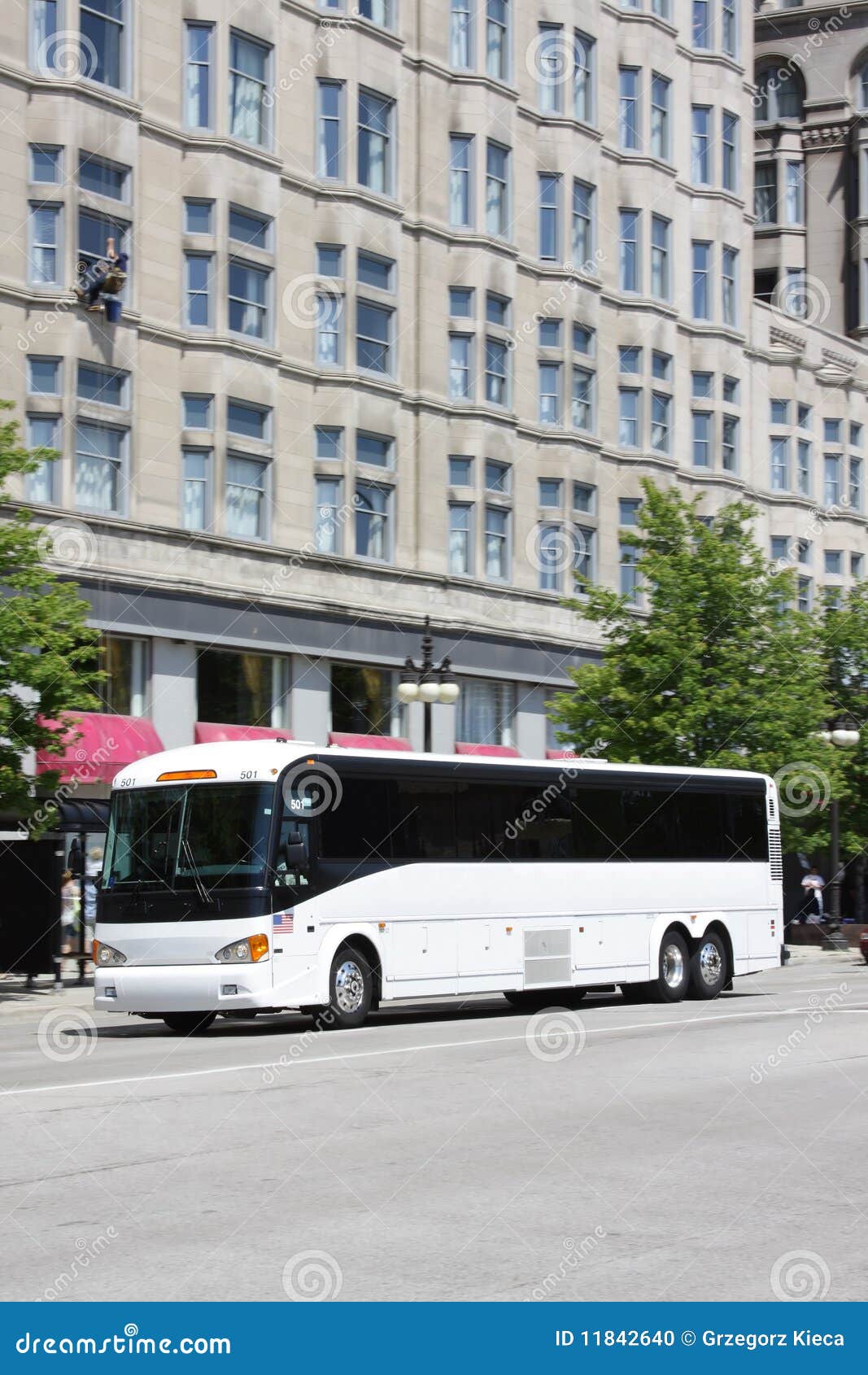 White tour bus in the city stock photo. Image of tourism - 11842640