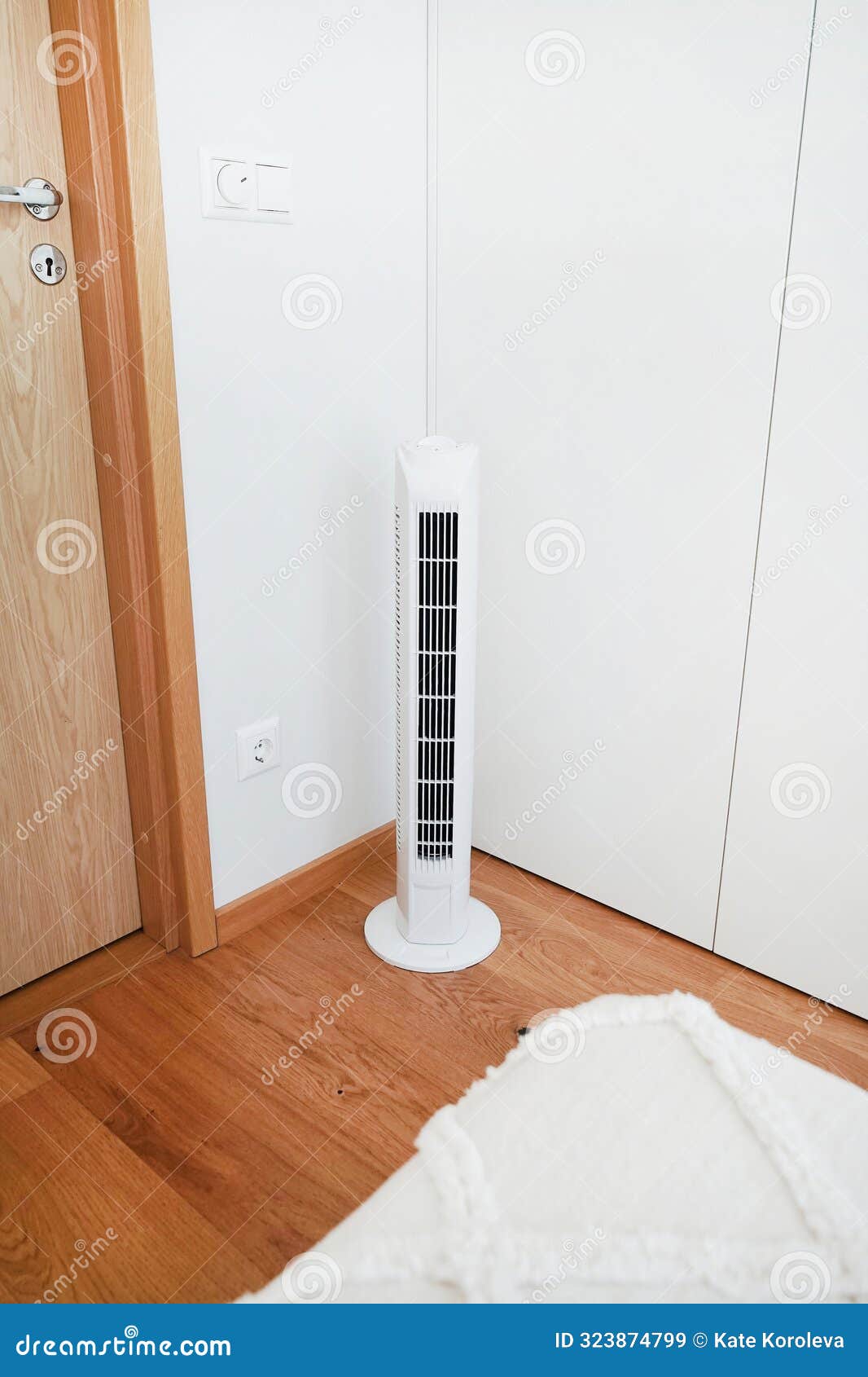 White Tower Fan in a Modern Interior Stock Image - Image of christmas ...