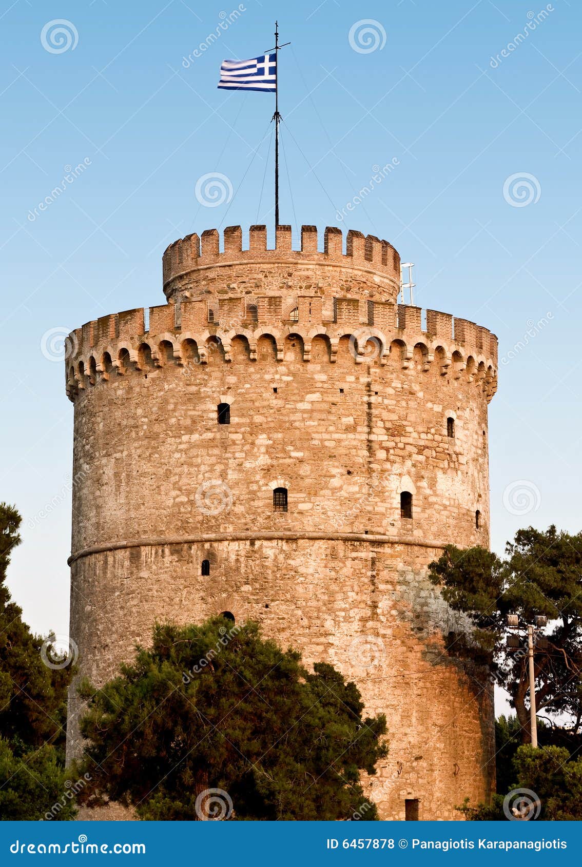 The white tower in Greece stock photo. Image of destination - 6457878