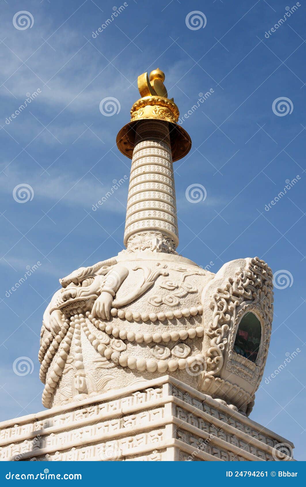 White Tower in a Tibetan Lamasery Stock Image - Image of religion, blue ...