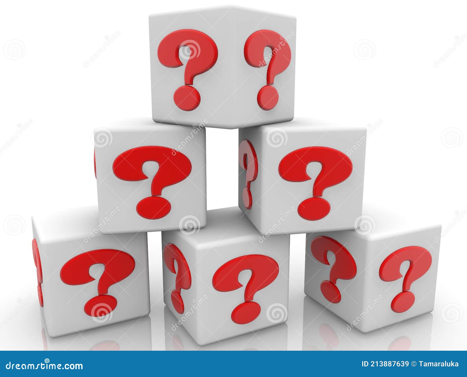 White Toy Blocks with Question Marks in the Form of a Pyramid Stock ...